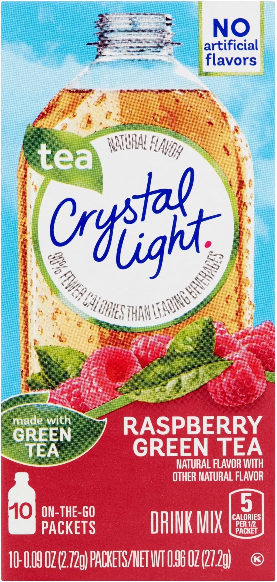 Amazon.com : Crystal Light On The Go Green Tea Raspberry, 10 Count ...