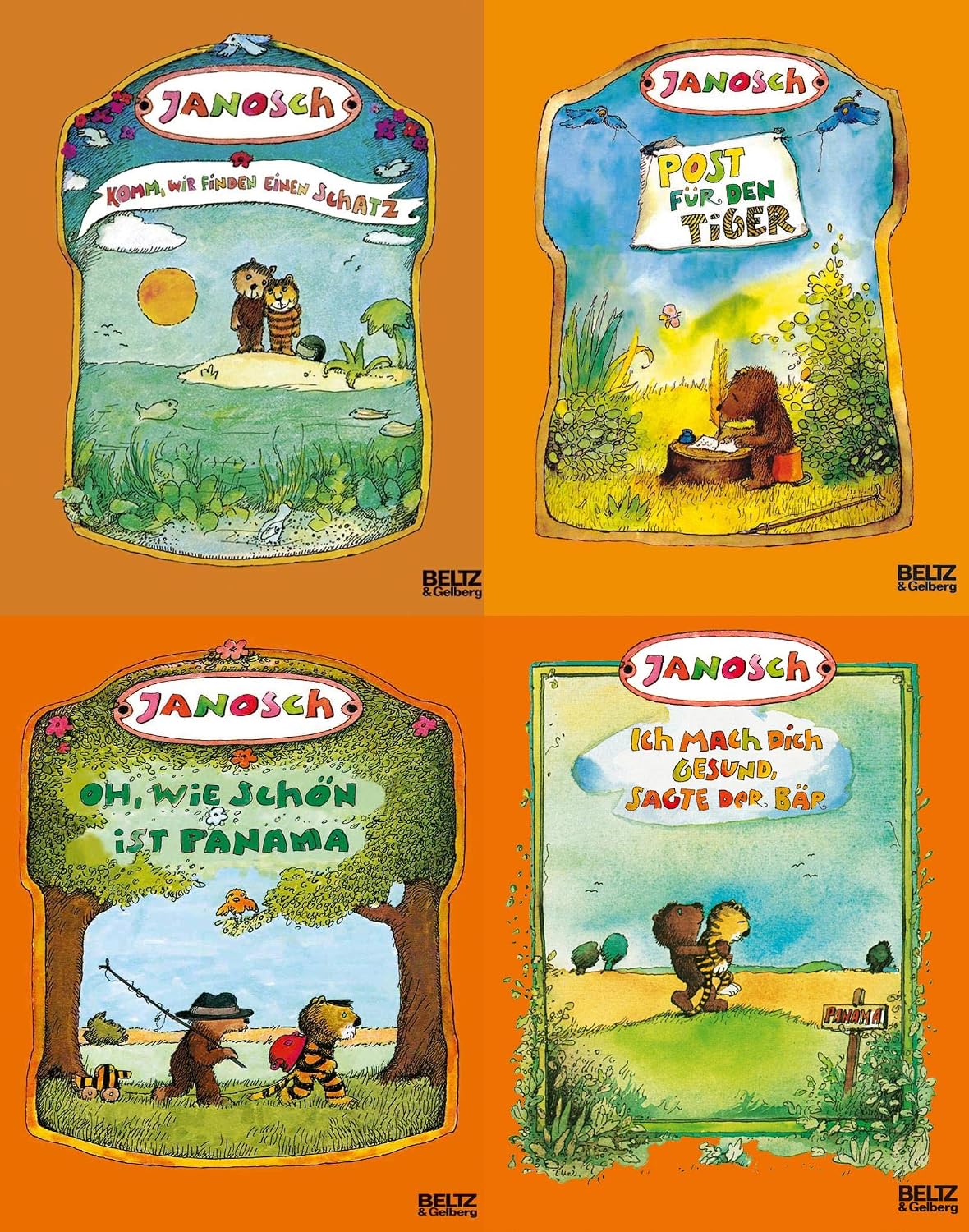 4 Kinderbuch-Klassiker von Janosch im Set + 1 exklusives Postkartenset ...