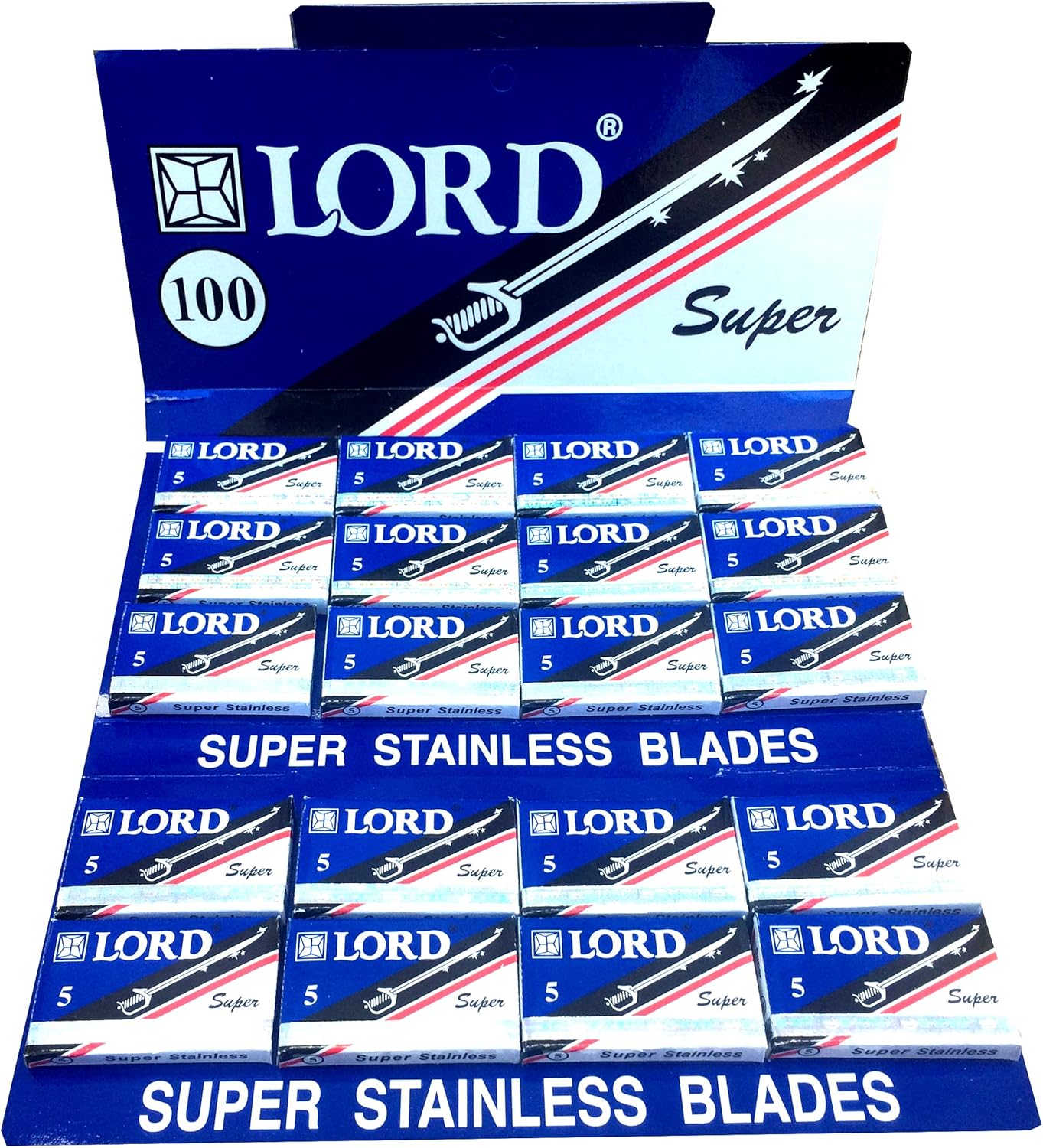 Amazon.com: 100 Lord Super Stainless Double Edge Safety Razor Blades ...