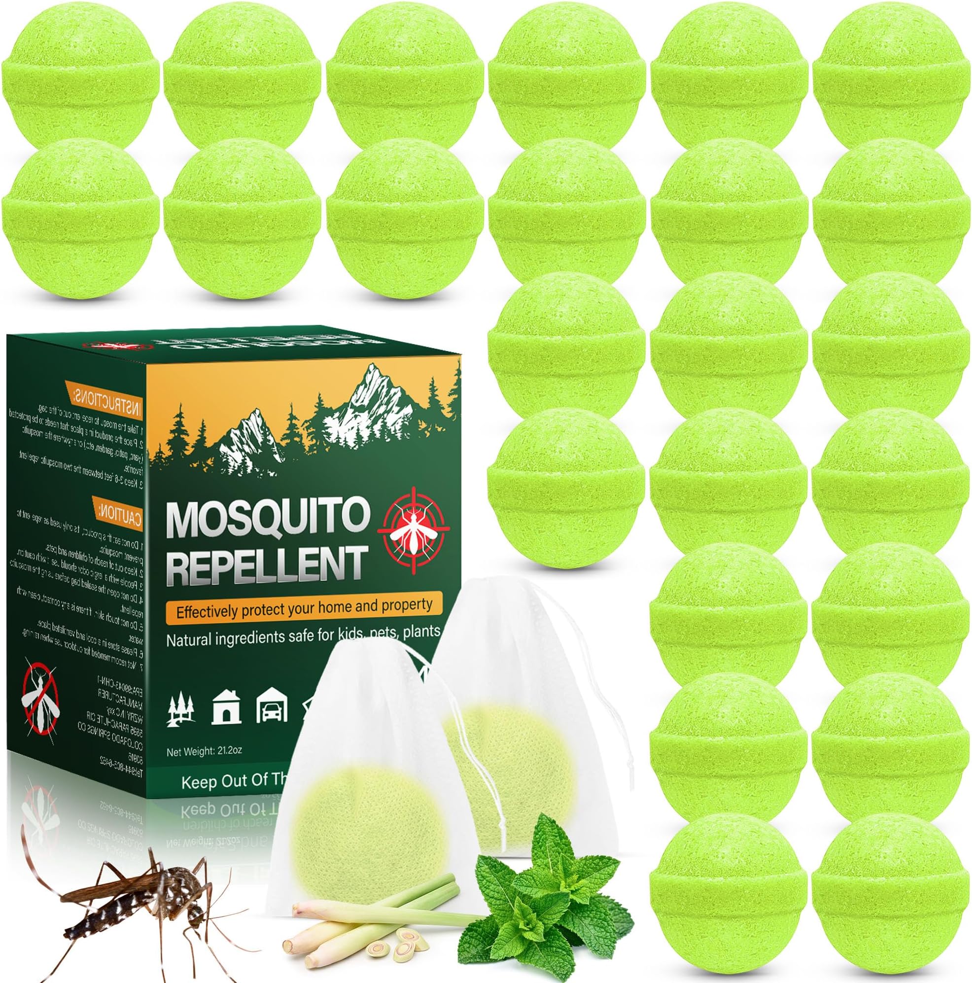 Amazon.com: 4 Pack Powerful Mosquito Repellent - Natural Deet Free ...