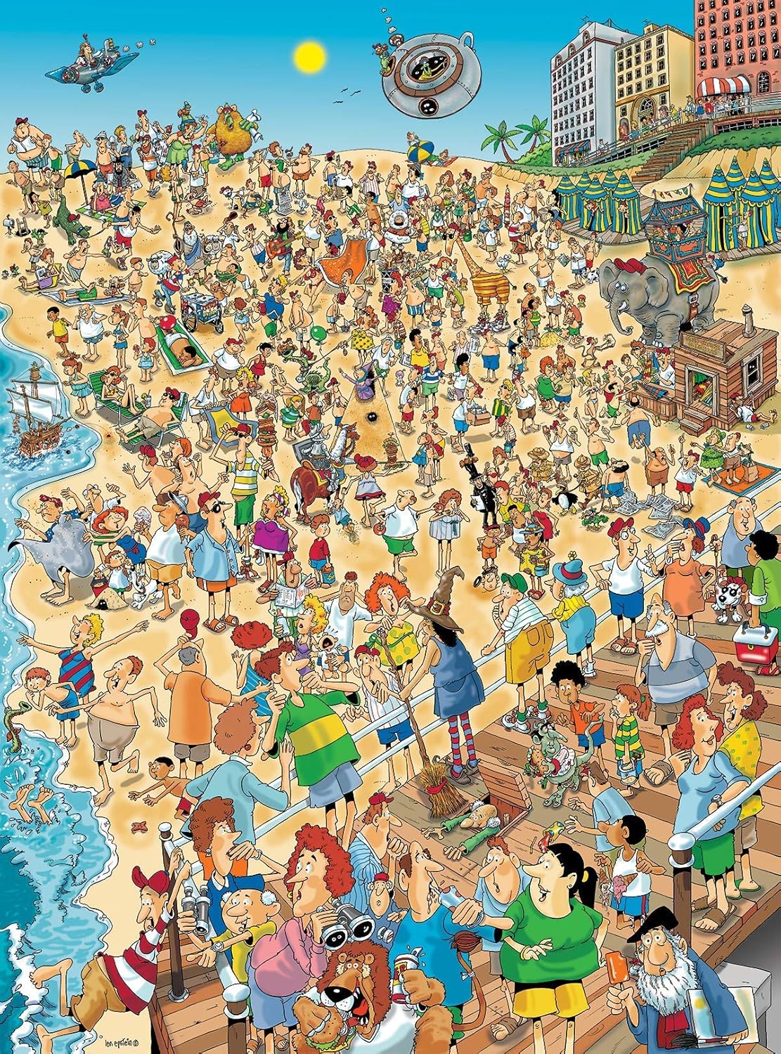 Amazon.com: Jigsaw Puzzles 1000 Pieces for Adults - Day At The Beach by ...