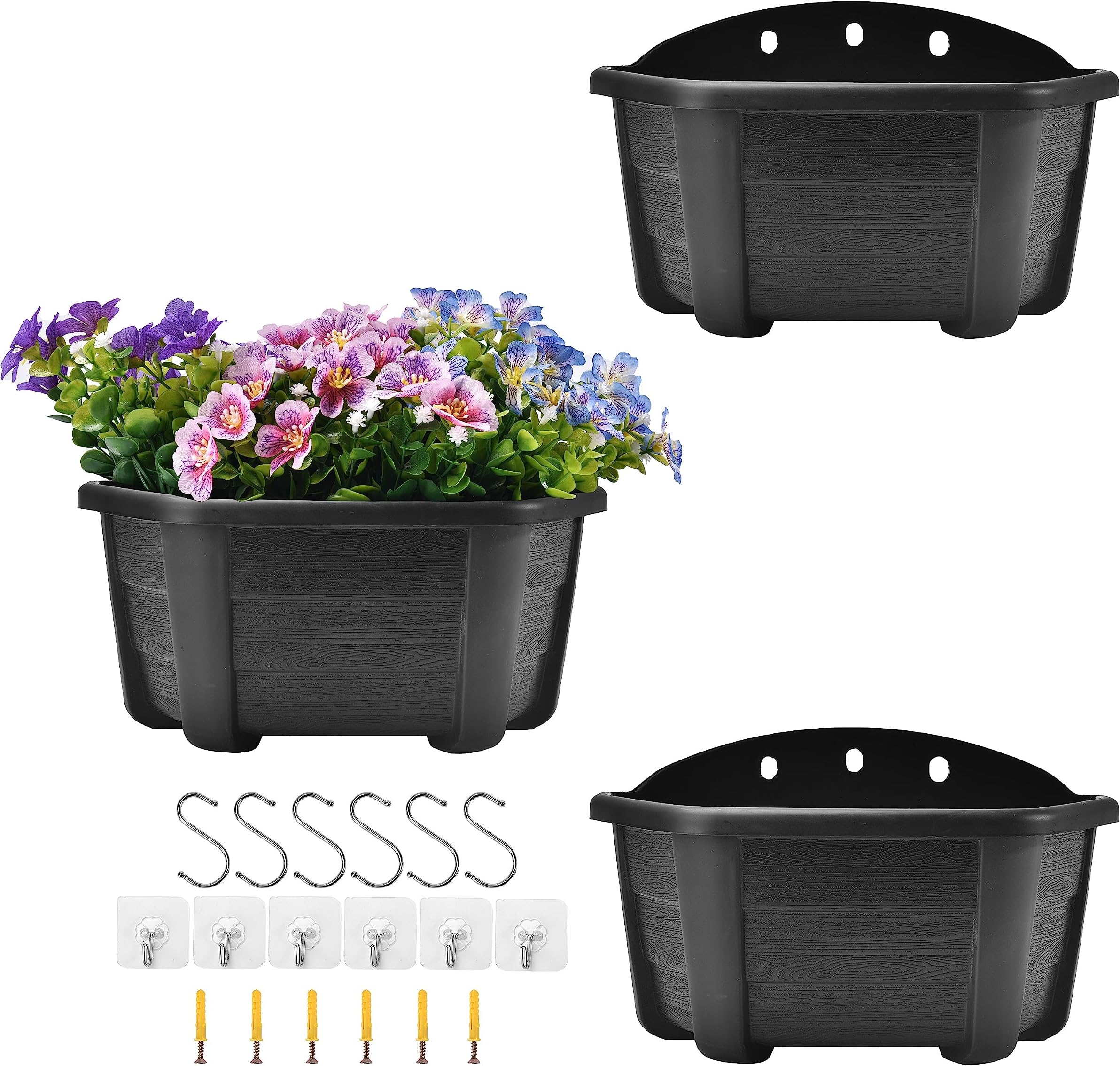 Amazon.com: IMIKEYA Half Round Wall Hanging Planter for Outdoor Plants ...
