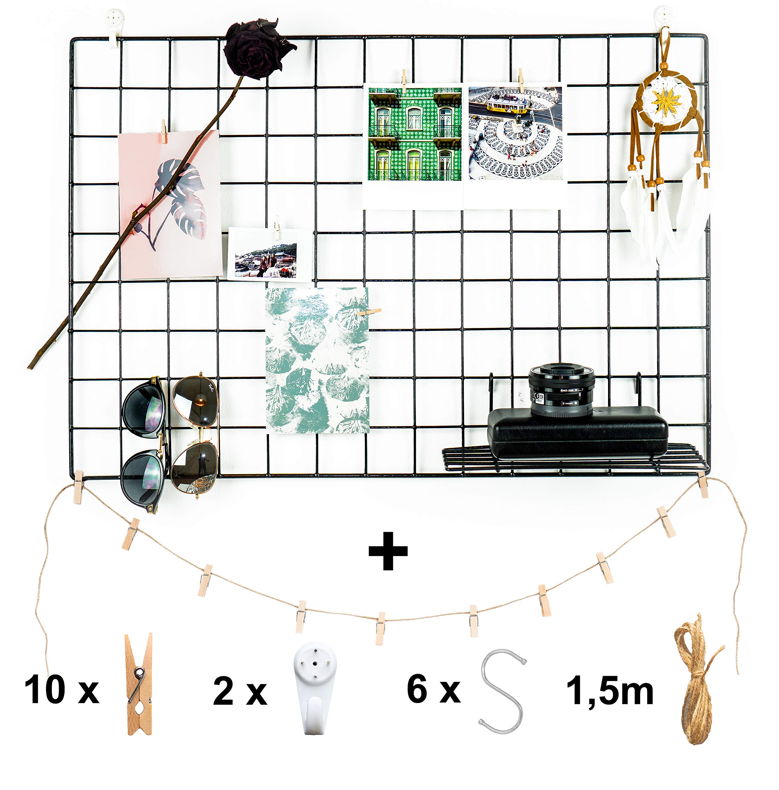 Buy 1 x 2 DIY Iron Decorative Photo Wall Grid in Black White Rose Gold ...