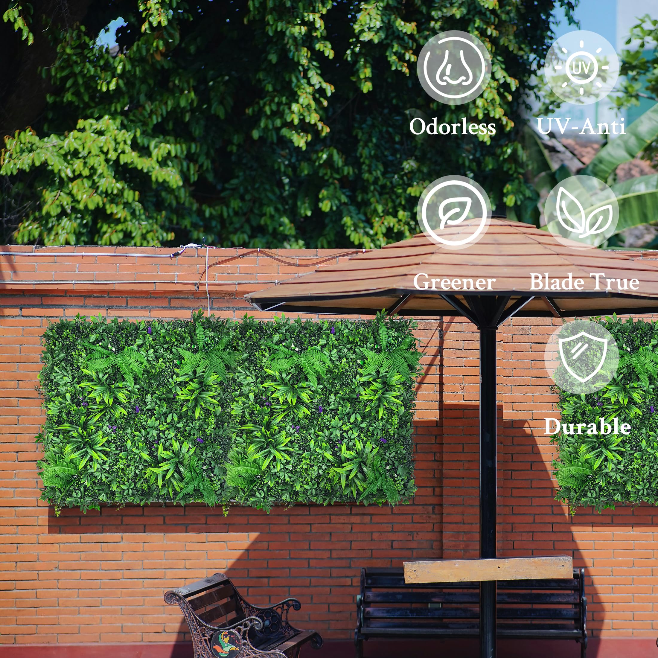 Snapklik.com : ODTORY Artificial Greenery Wall Panels: 60 X 120 UV-Anti ...