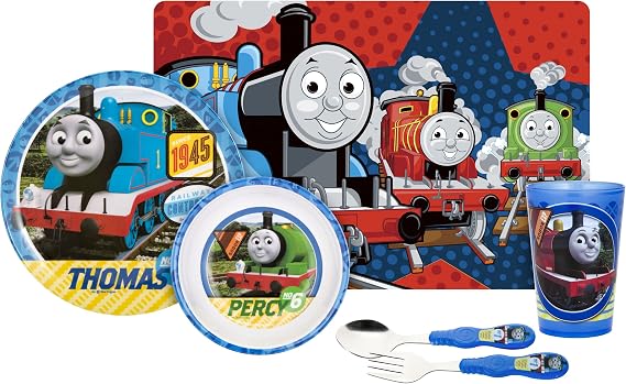 Amazon.com | Zak! Thomas and Friends 6-Piece Mealtime Set: Dinnerware ...