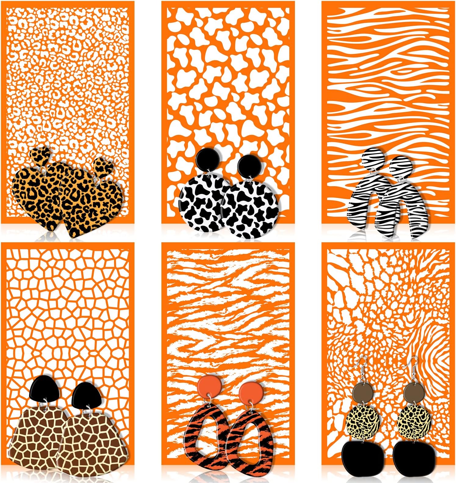 Amazon.com: RUMIA 6 Pcs Silk Screen Stencils for Polymer Clay Reusable ...