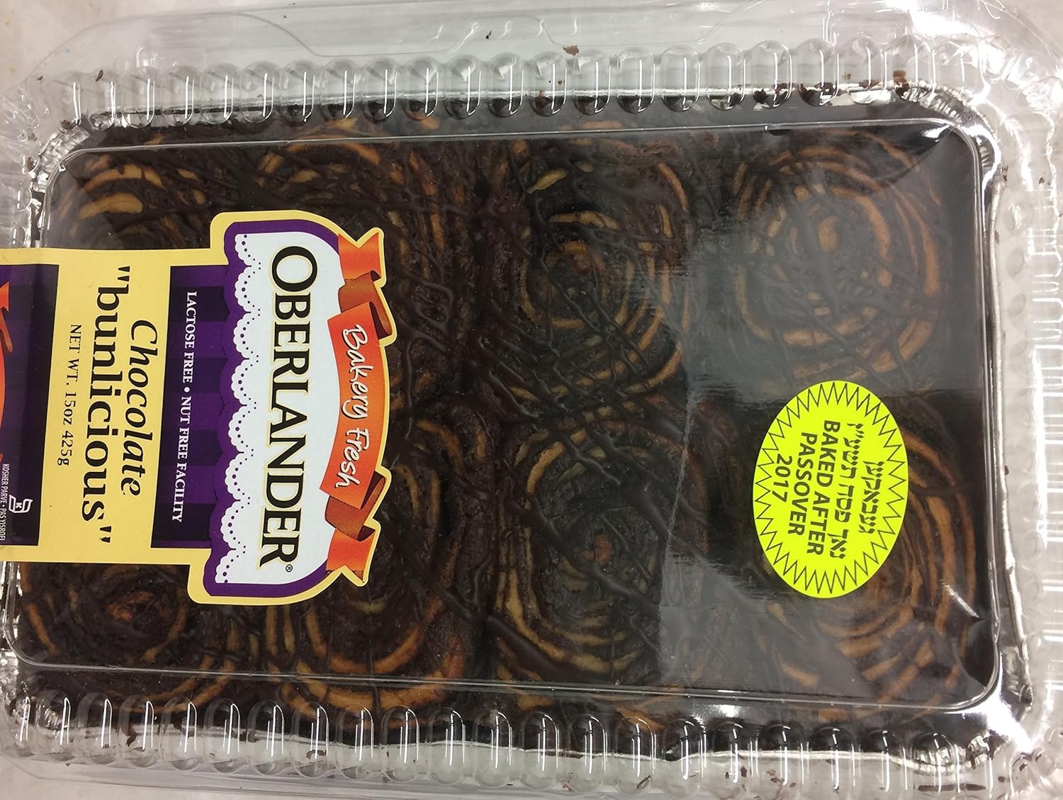 Amazon.com: Oberlander Chocolate Bunlicious Nut Free Facility 15 Oz. Pk Of 1. : Grocery ...