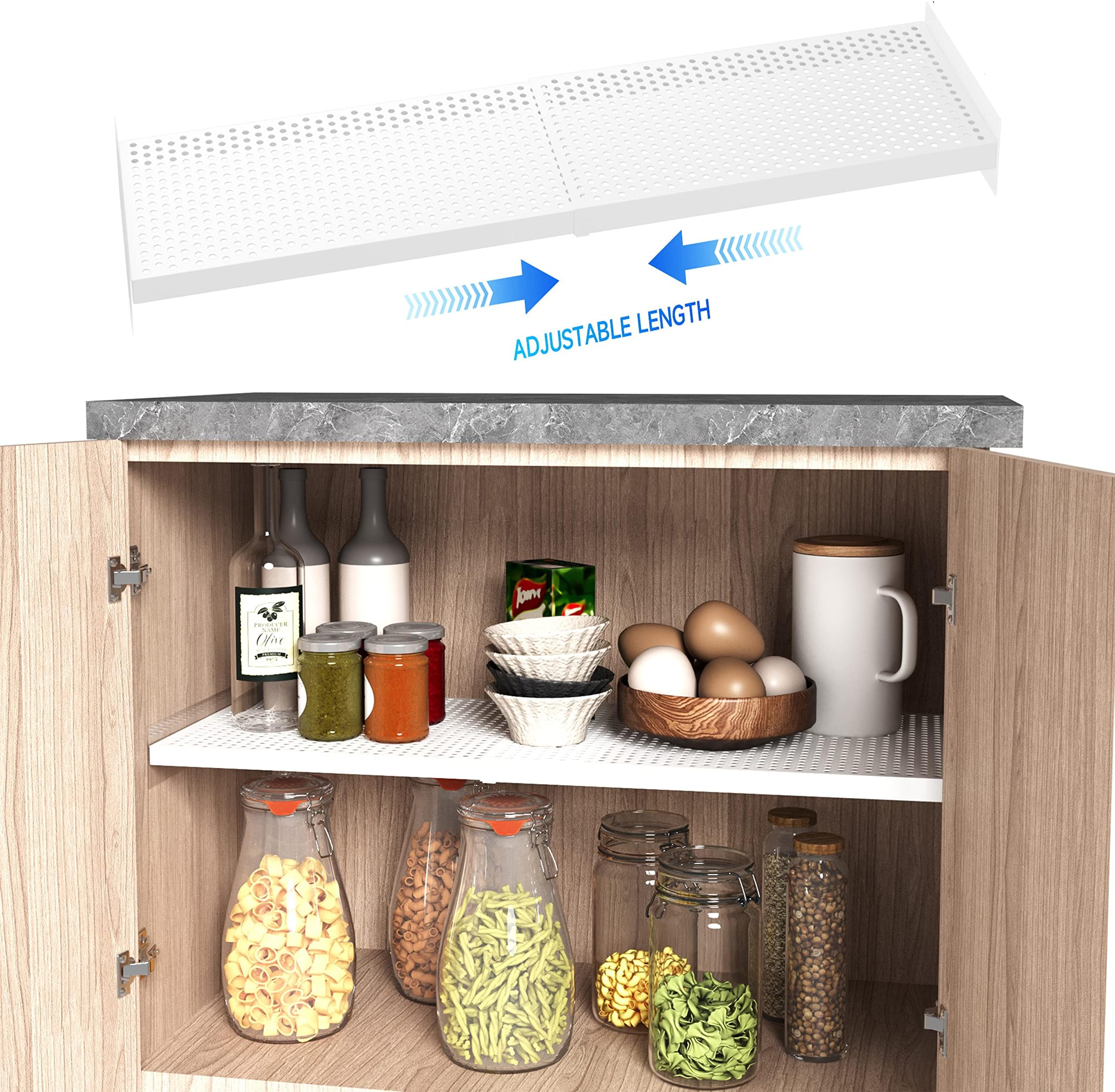 Amazon.com: Adjustable Closet Shelves, Expandable Metal Closet Storage ...