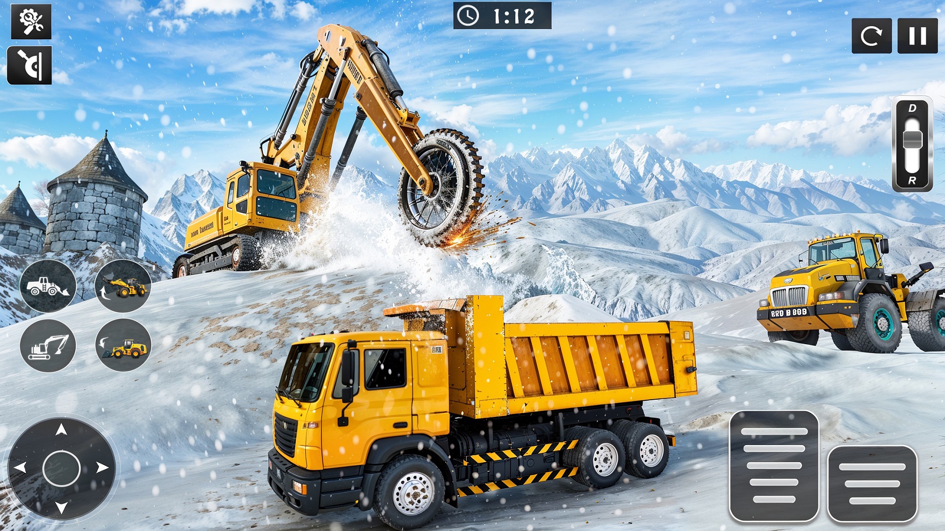 Snow Excavator Crane Simulator City Construction Bulldozer Plow Games ...
