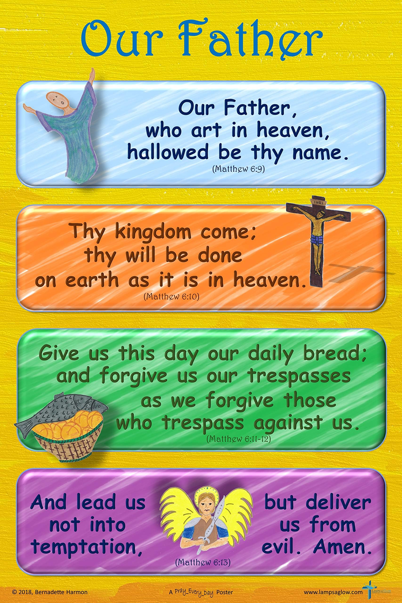 Amazon.com: The Our Father - Classroom Poster 12" x 18" (Set of 4 ...