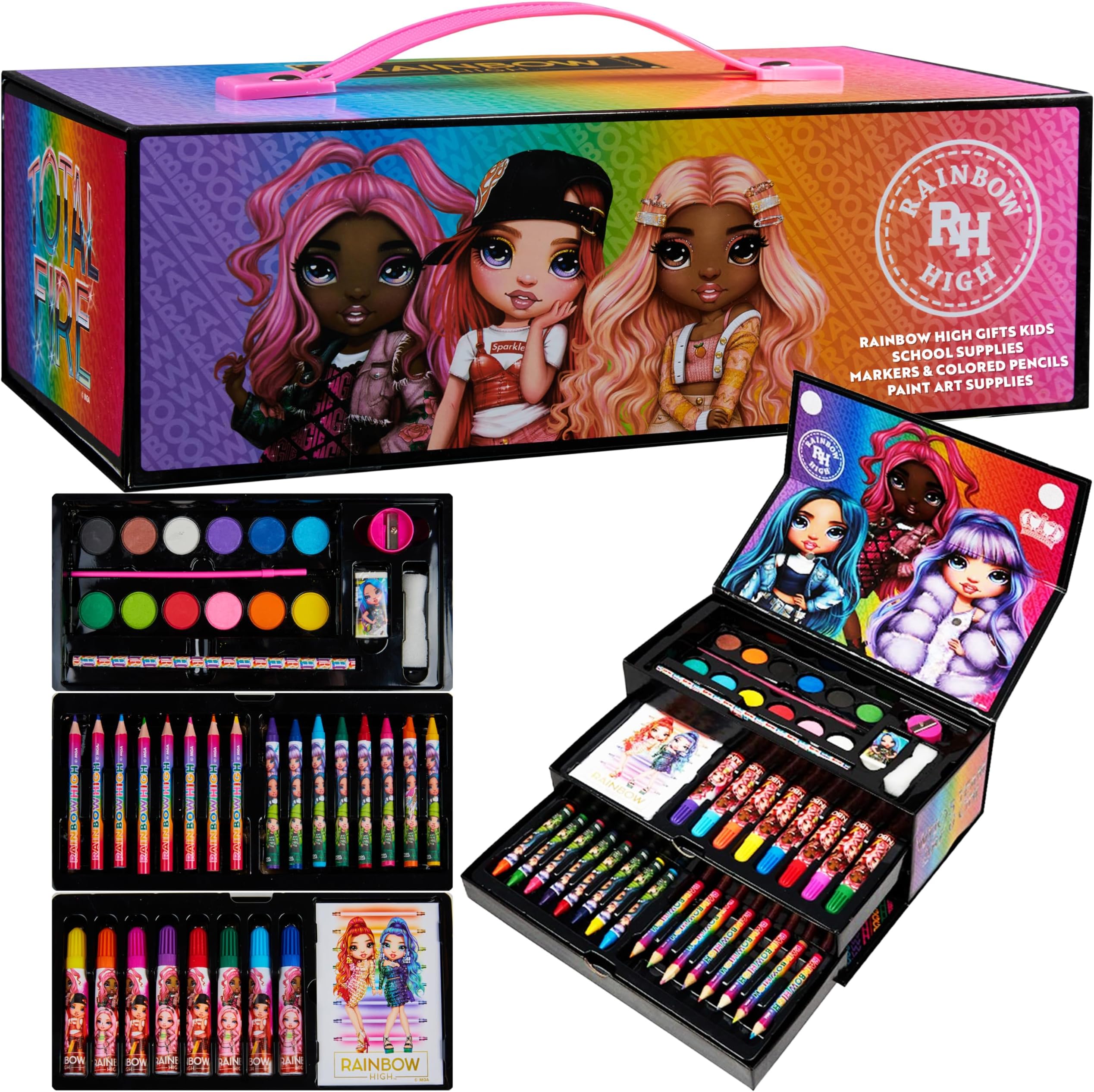Rainbow High Art Set Kids 40 Plus Pieces Kids Colouring Sets Paints ...
