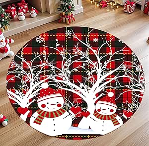 Amazon.com: Puyosvr Christmas Snowman Rug, 3.3ft, Red Greenbuffalo ...