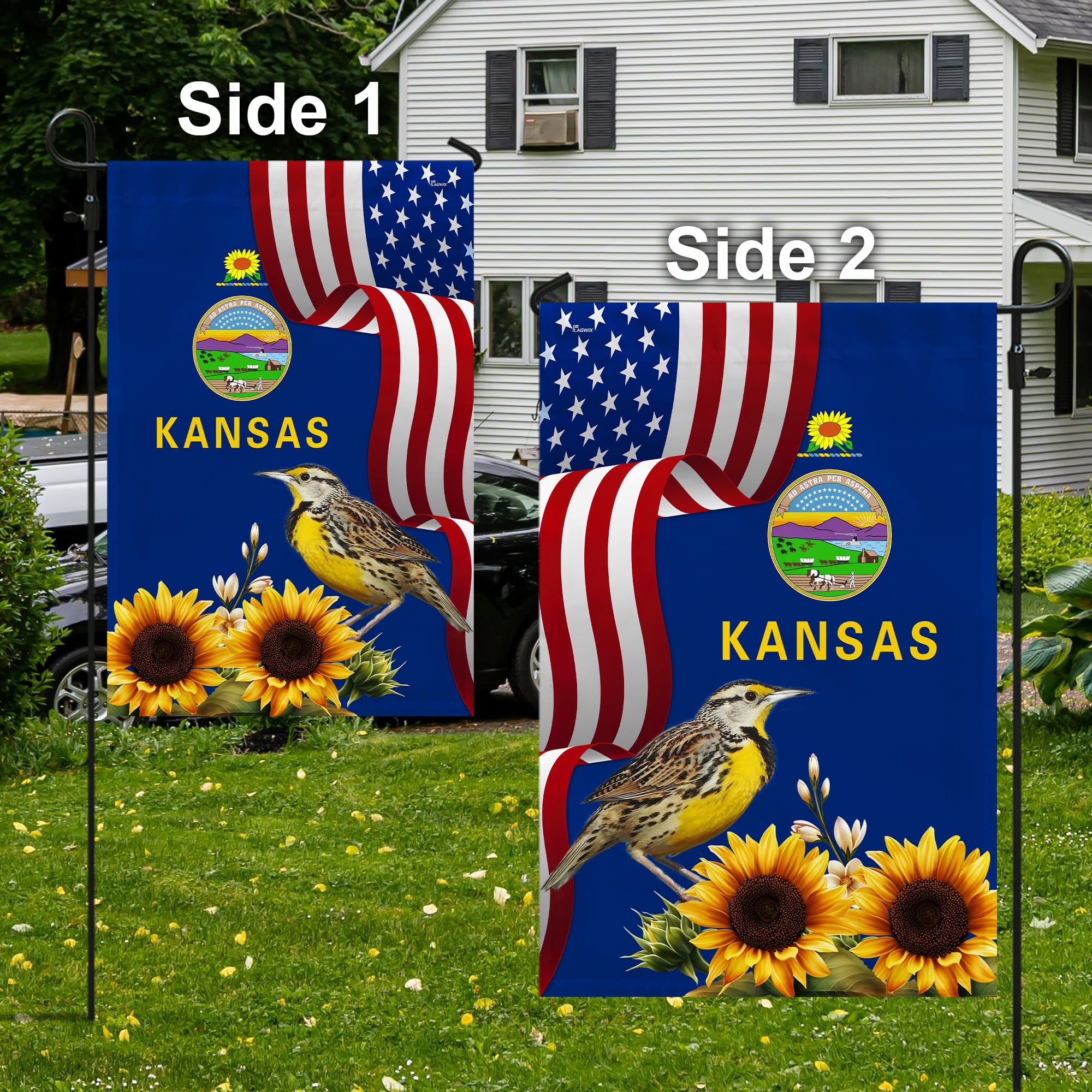 Snapklik.com : Kansas Flag, Patriotic American Kansas State Flags ...