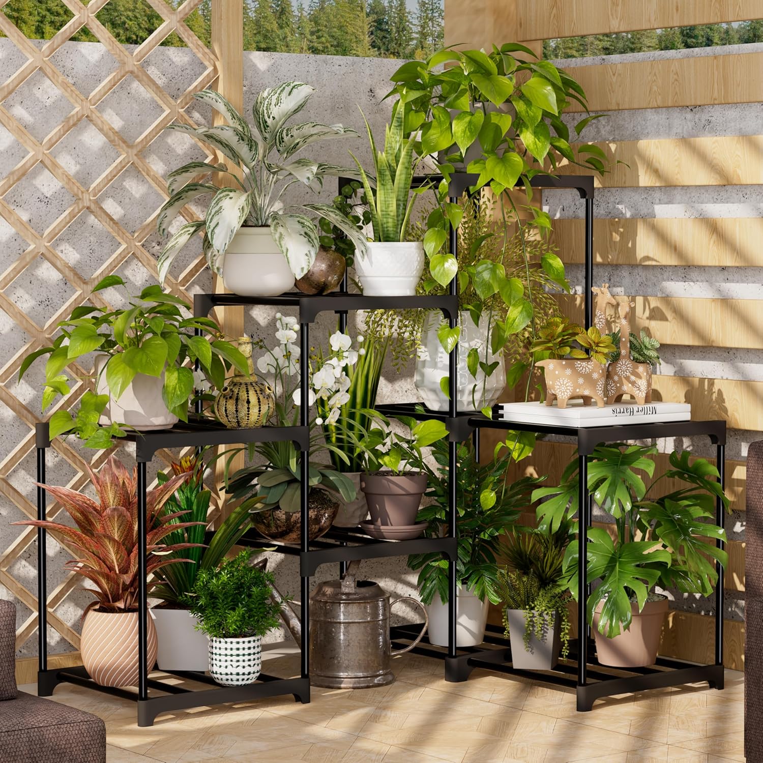 Amazon.com : Plant Stand Indoor Plant Shelf Outdoor Metal Plant Rack ...
