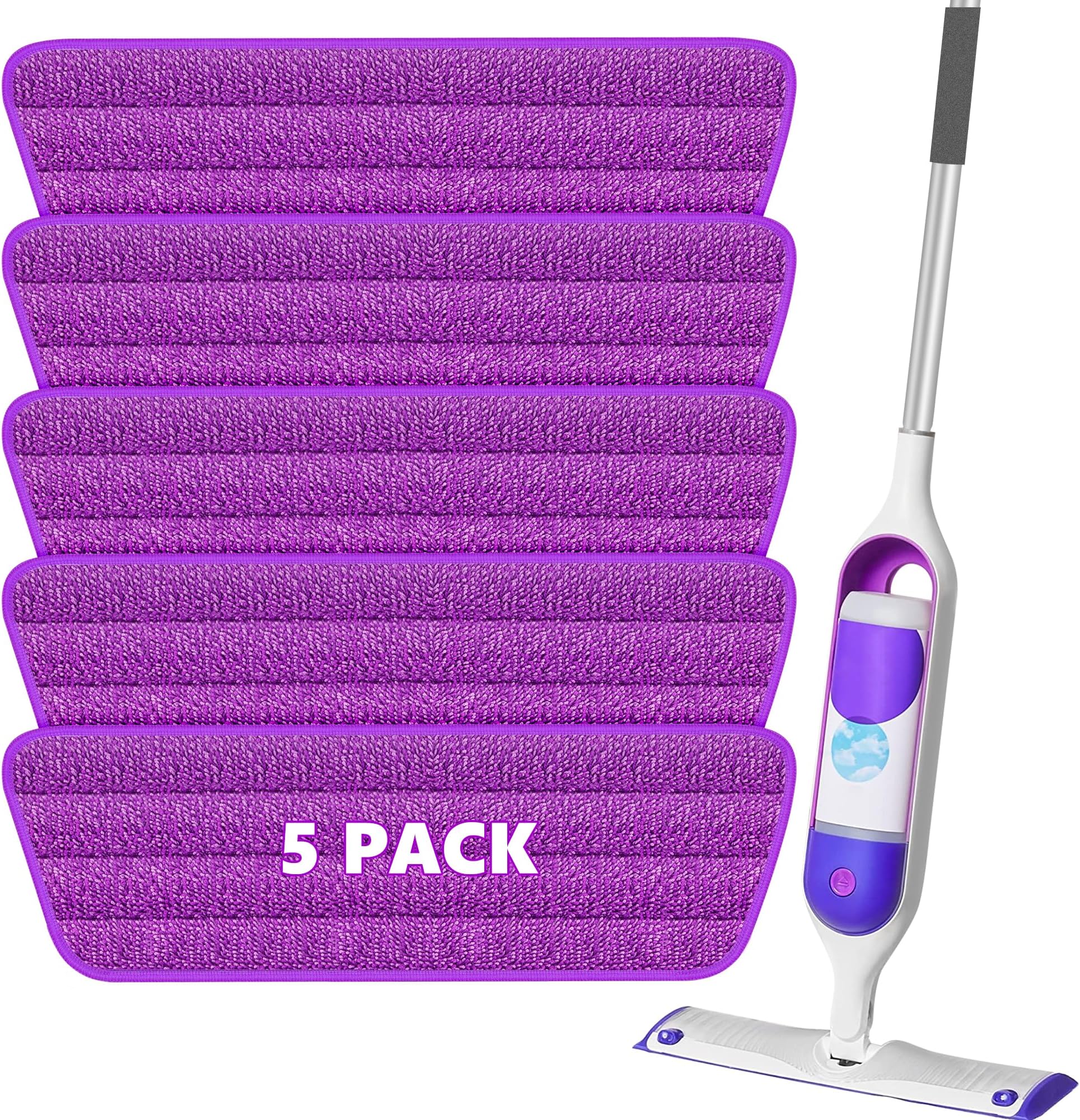 Amazon.com: Wlich 8 Pack Reusable Microfiber Mop Pads Compatible with ...