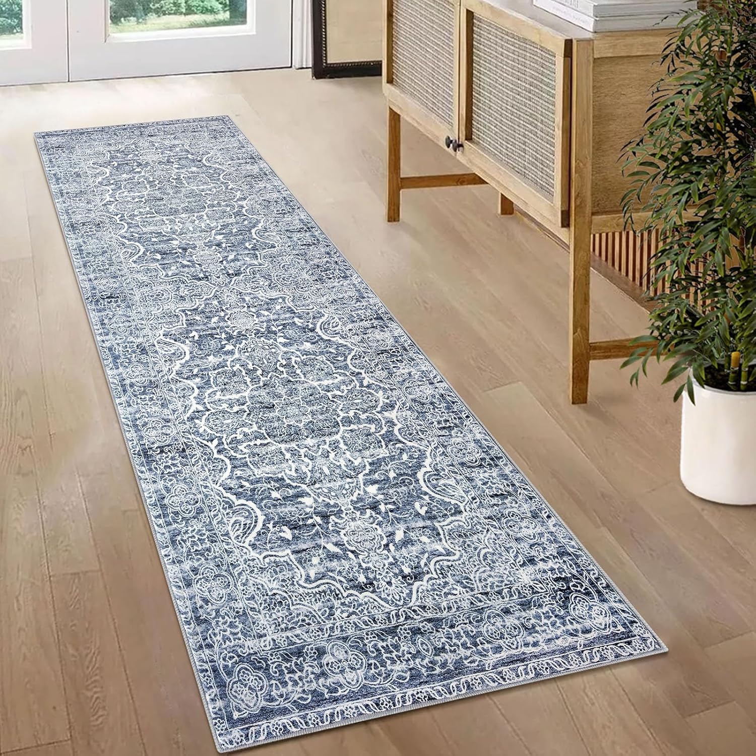 Amazon.com: KUTA Vintage Washable Runner Rug, 2x6 Blue Runners for ...