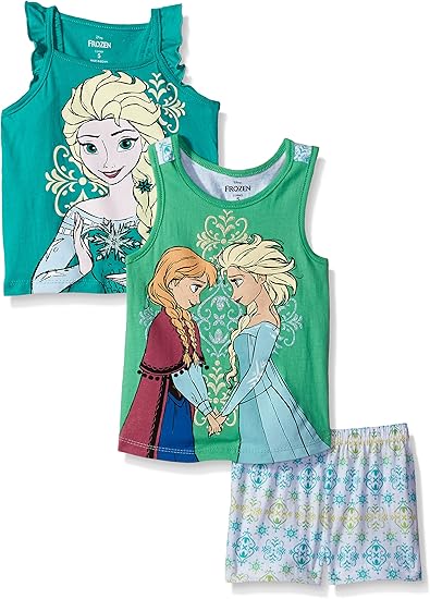 Amazon.com: 3 Piece Frozen Short Set, Green, 2T: Clothing, Shoes & Jewelry