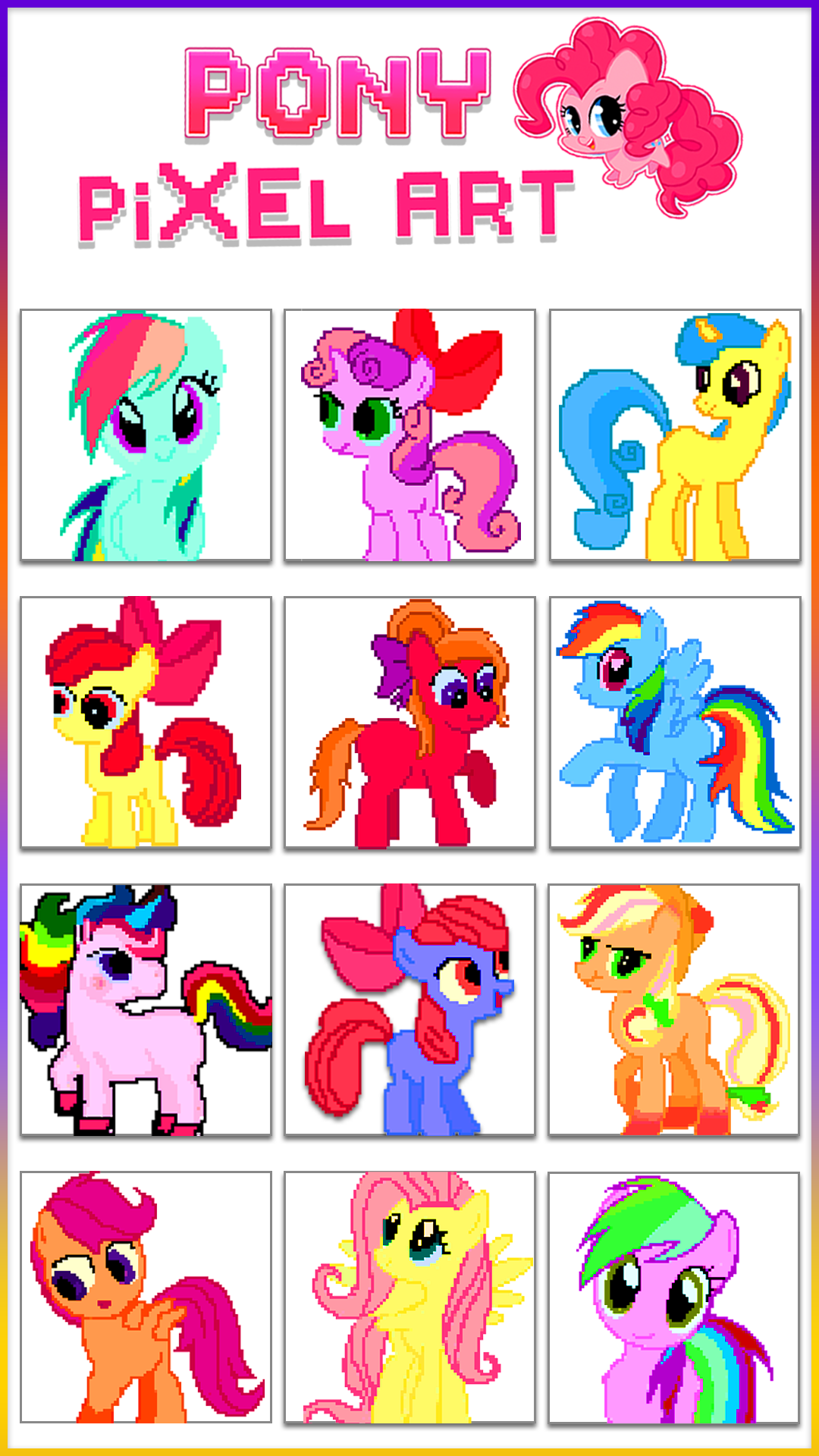 Pony Color By Number - Unicorns Pixel Art Coloring Book;Coloring Games ...