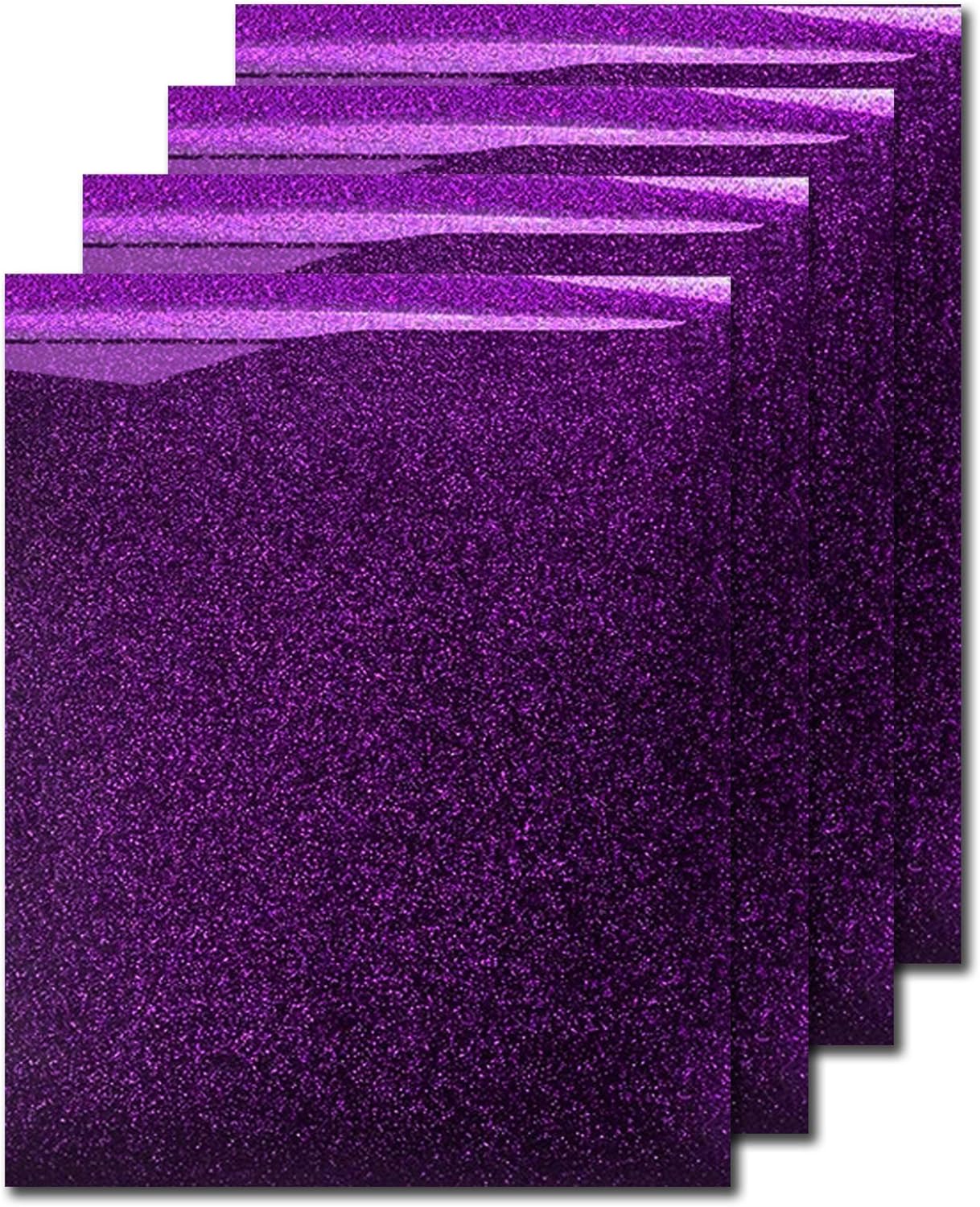 Amazon.com: MiPremium Purple Glitter Heat Transfer Vinyl HTV, Glitter ...