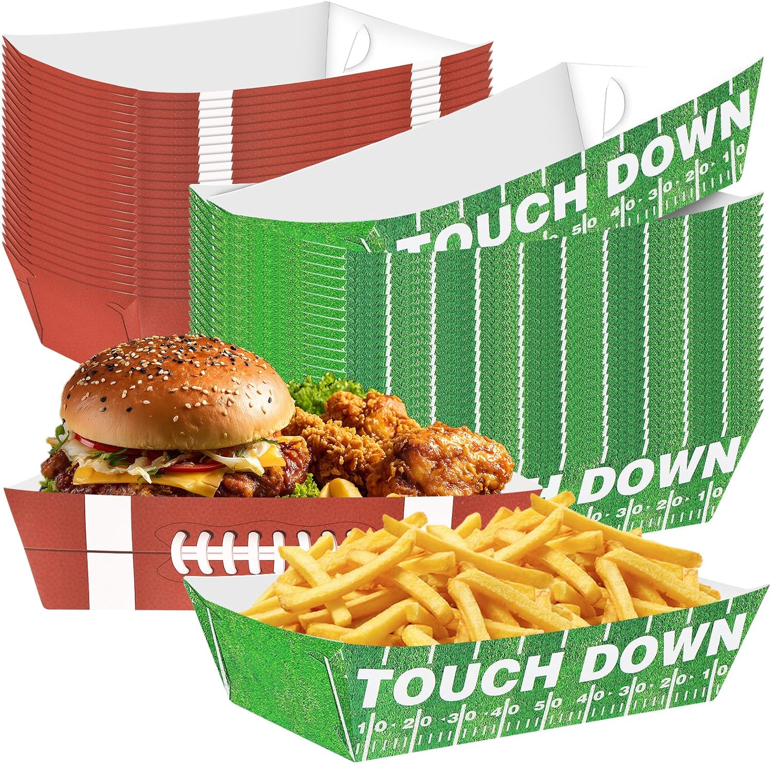 Amazon.com: Gistome 50 Pcs Football Snack Trays – Touch Down and ...