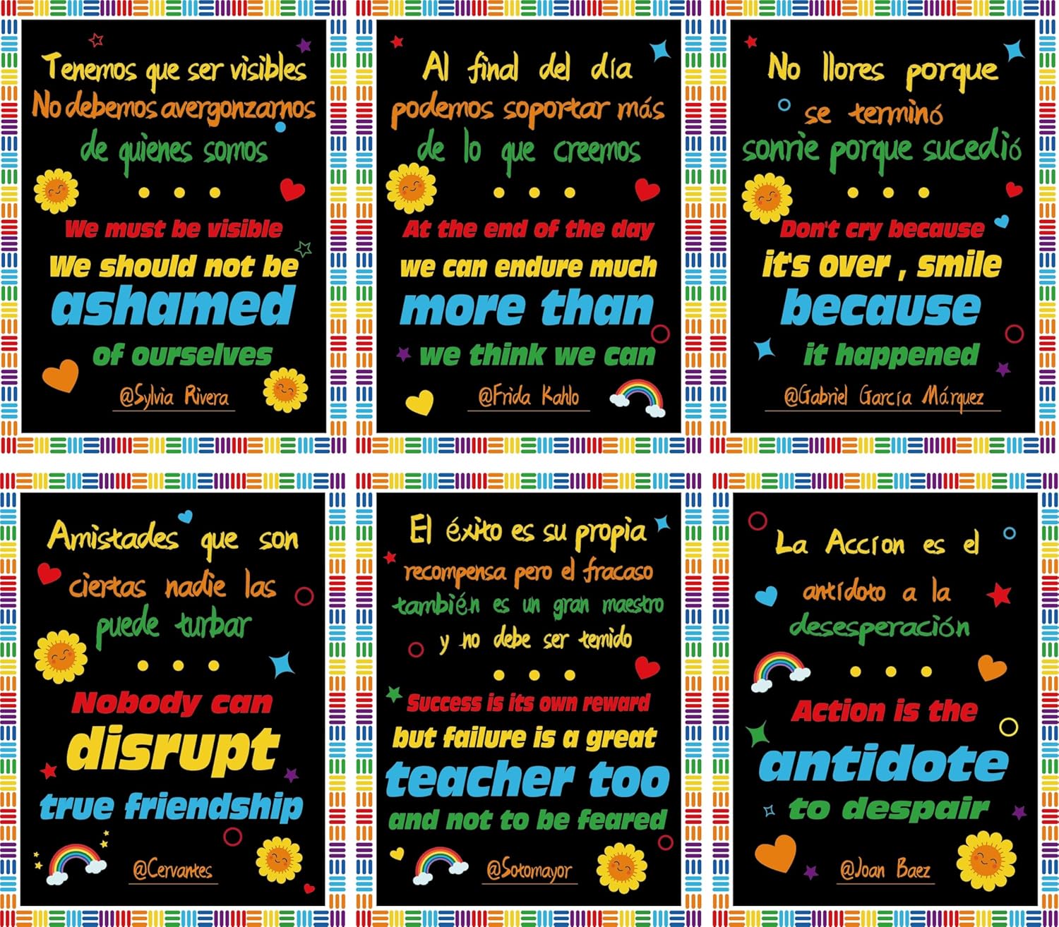 Amazon.com: Spanish Classroom Decorations Posters - Spanish English ...