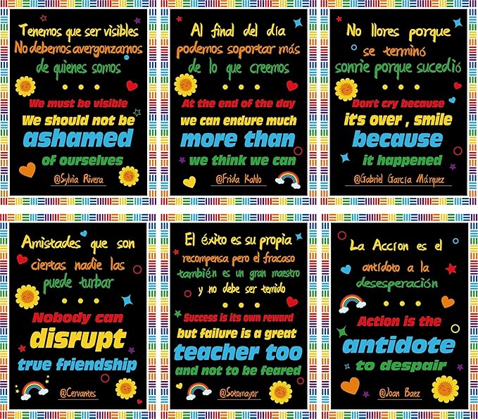 Amazon.com: Spanish Classroom Decorations Posters - Spanish English ...