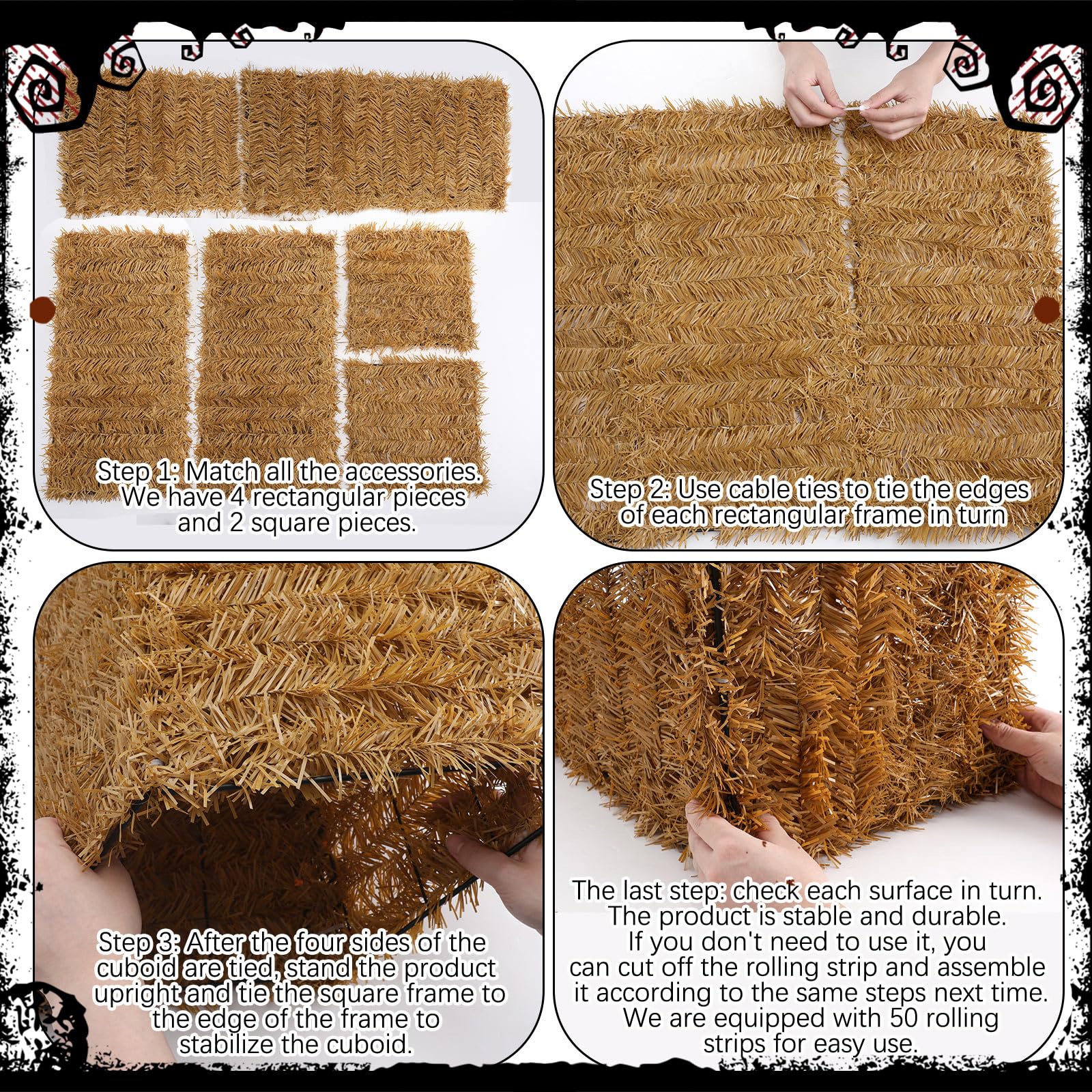 Snapklik.com : 1 Pcs Halloween Decorative Straw Bale, 24 X 12 X 12 ...