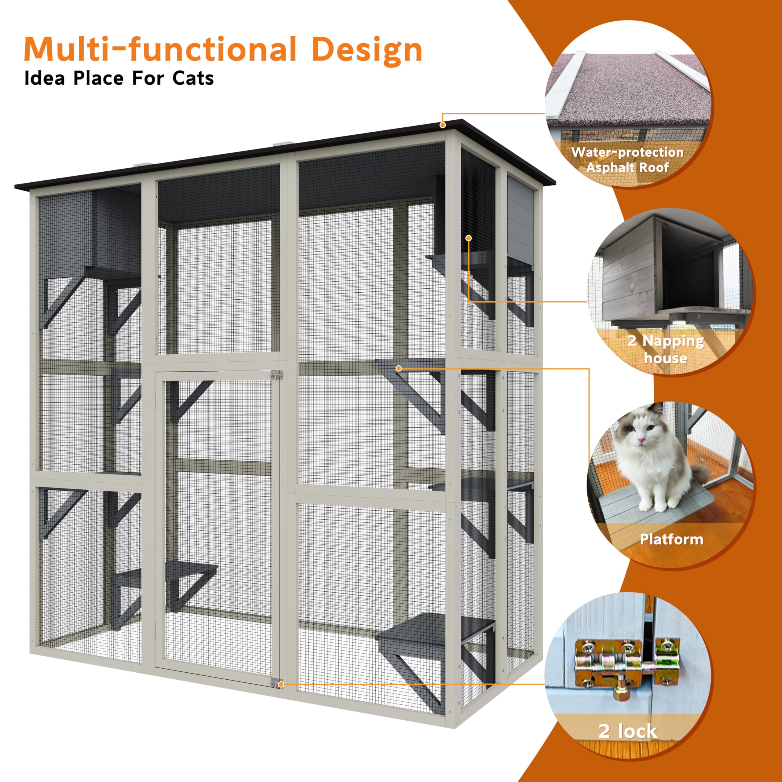 Snapklik.com : Catio Outdoor Cat Enclosure, Large Walk In Cat Cage ...