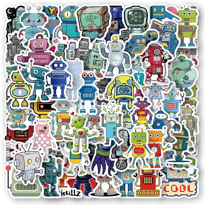 Amazon.com: 60PCS Robot Stickers for Laptop and computer, Cartoon ...