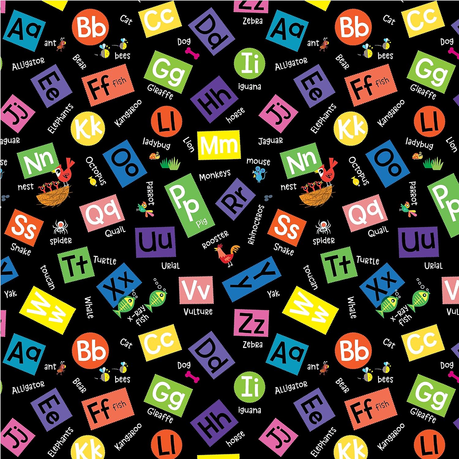 Amazon.com: Michael Miller Alphabet Scramble, Black : Home & Kitchen