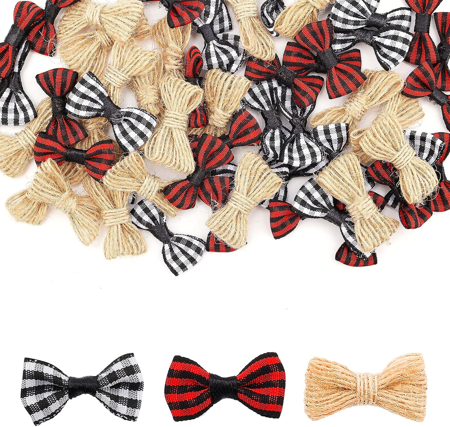 Amazon.com: SAVITA 60 Pieces 1.18IN/3cm Small Christmas Burlap Buffalo ...