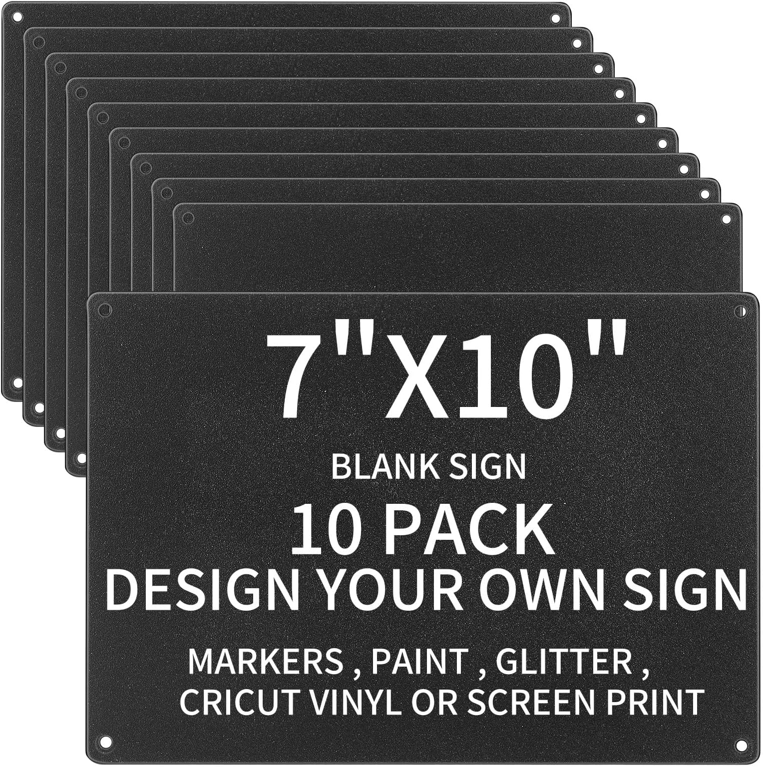Amazon.com : Suzile 10 Pcs Blank 7'' x 10'' PVC Signs Blank Black for ...