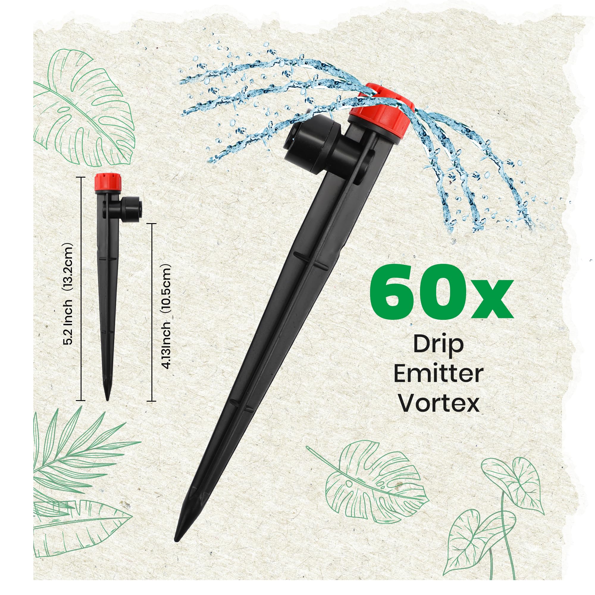 Snapklik.com : MIXC 60pcs Quick-Connect Drip Irrigation Emitters For 1/ ...
