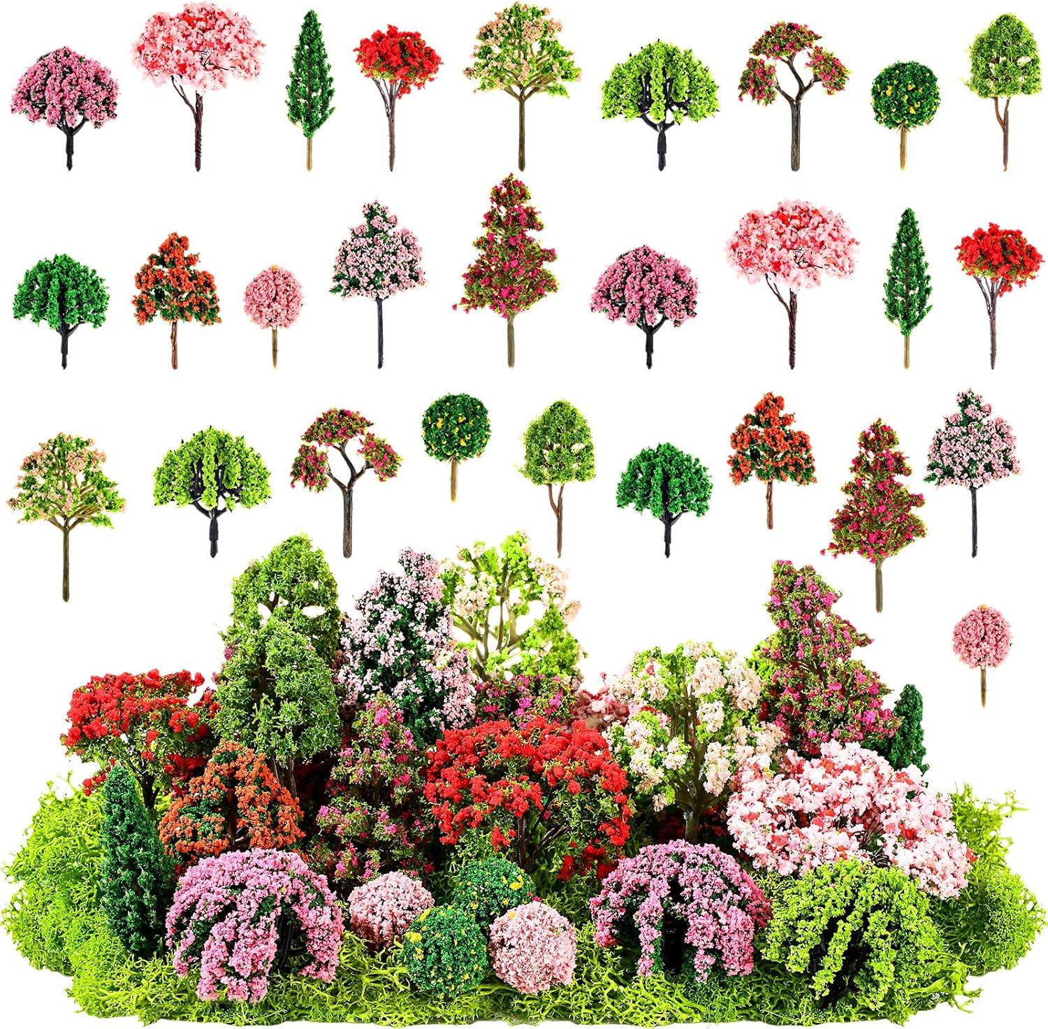 Amazon.com: Canlierr 28 Pcs Miniature Model Trees for Diorama Mixed ...