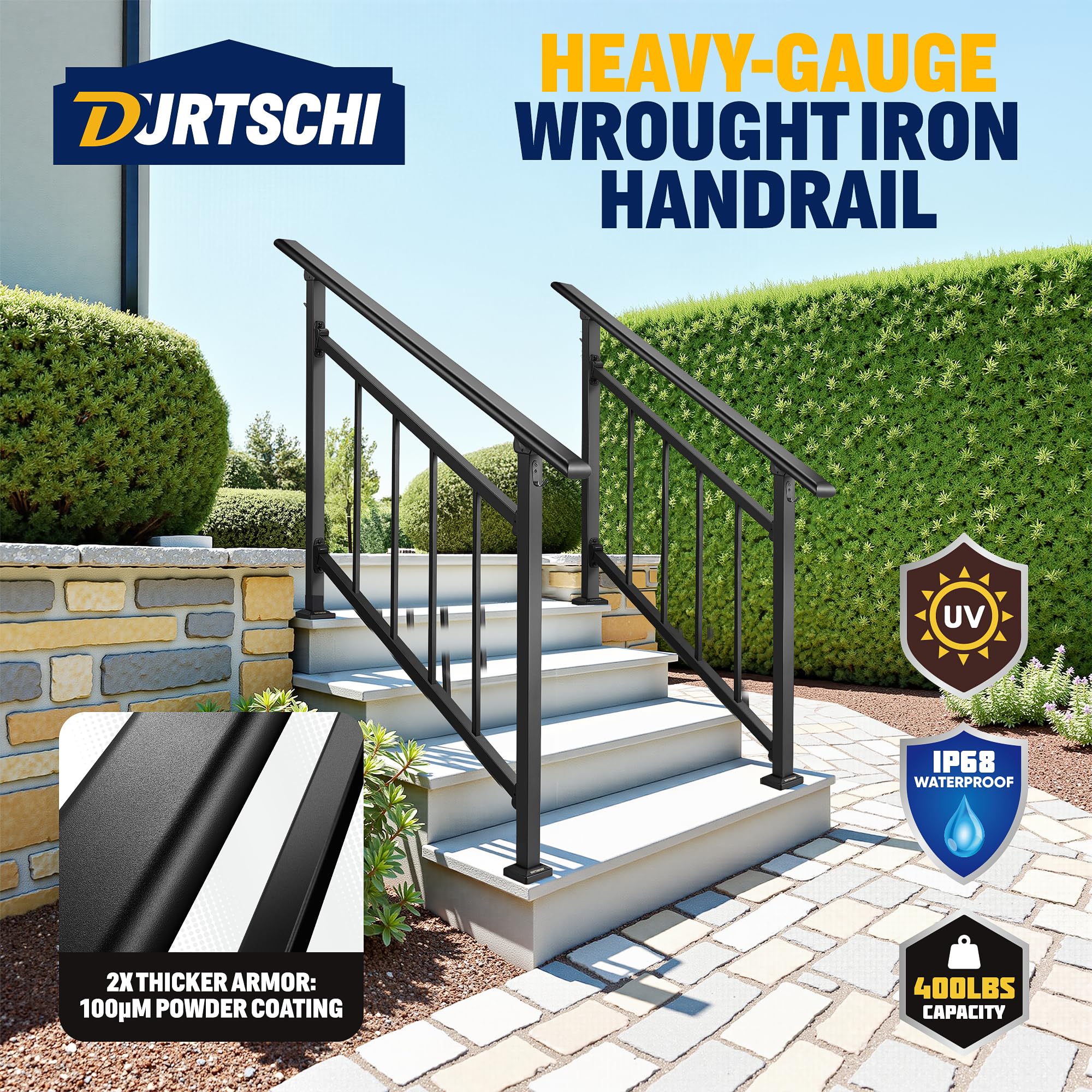 Snapklik.com : Updated Handrails For Outdoor Steps, 3-4 Steps Wrought ...