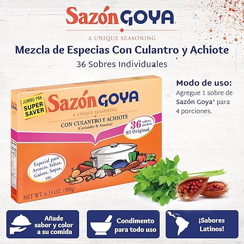 Goya Sazon Con Culantro y Achiote - Paquete jumbo de 633 onzas paquete ...
