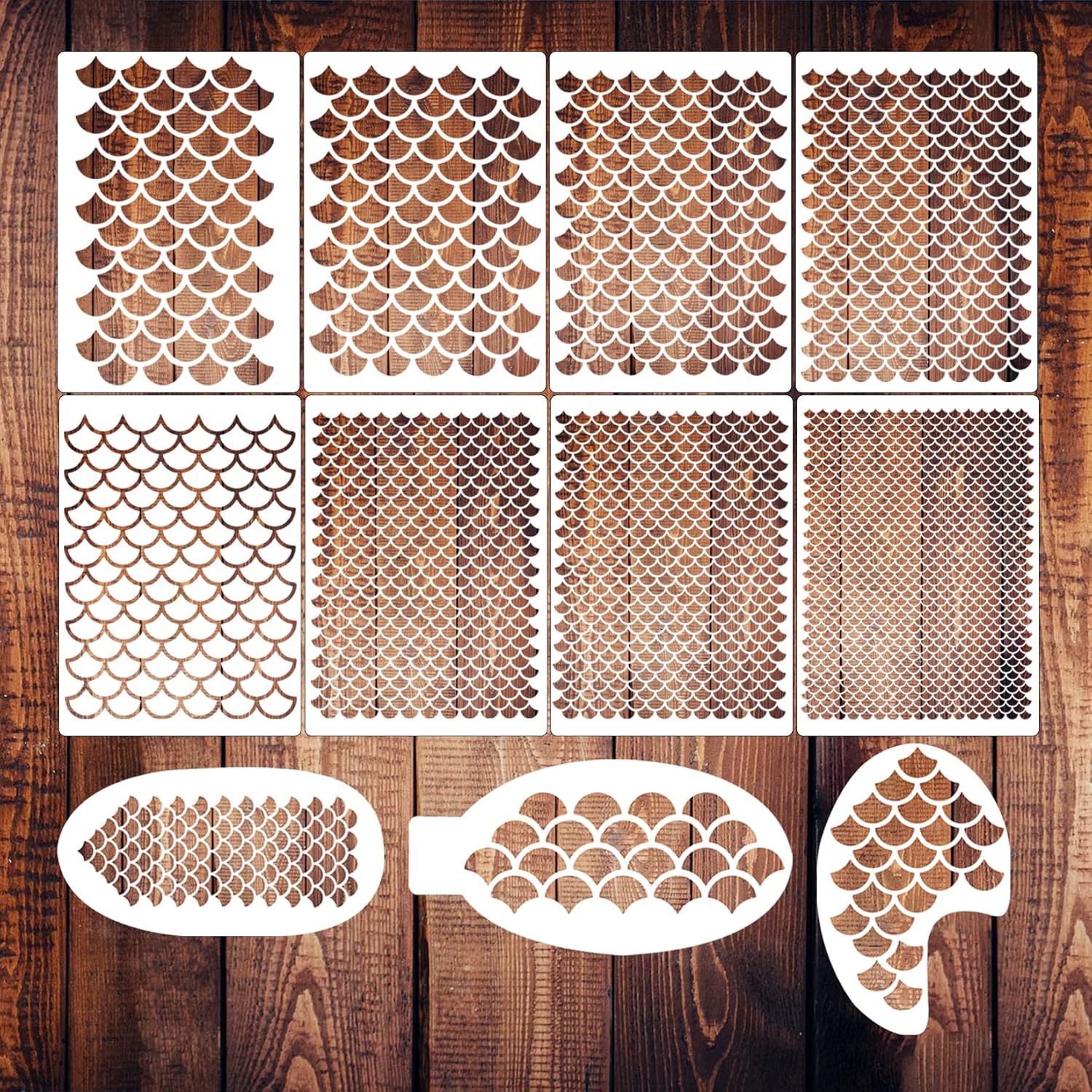 Amazon.com : Mermaid Makeup Mermaid Scale Stencil Airbrush Stencils ...