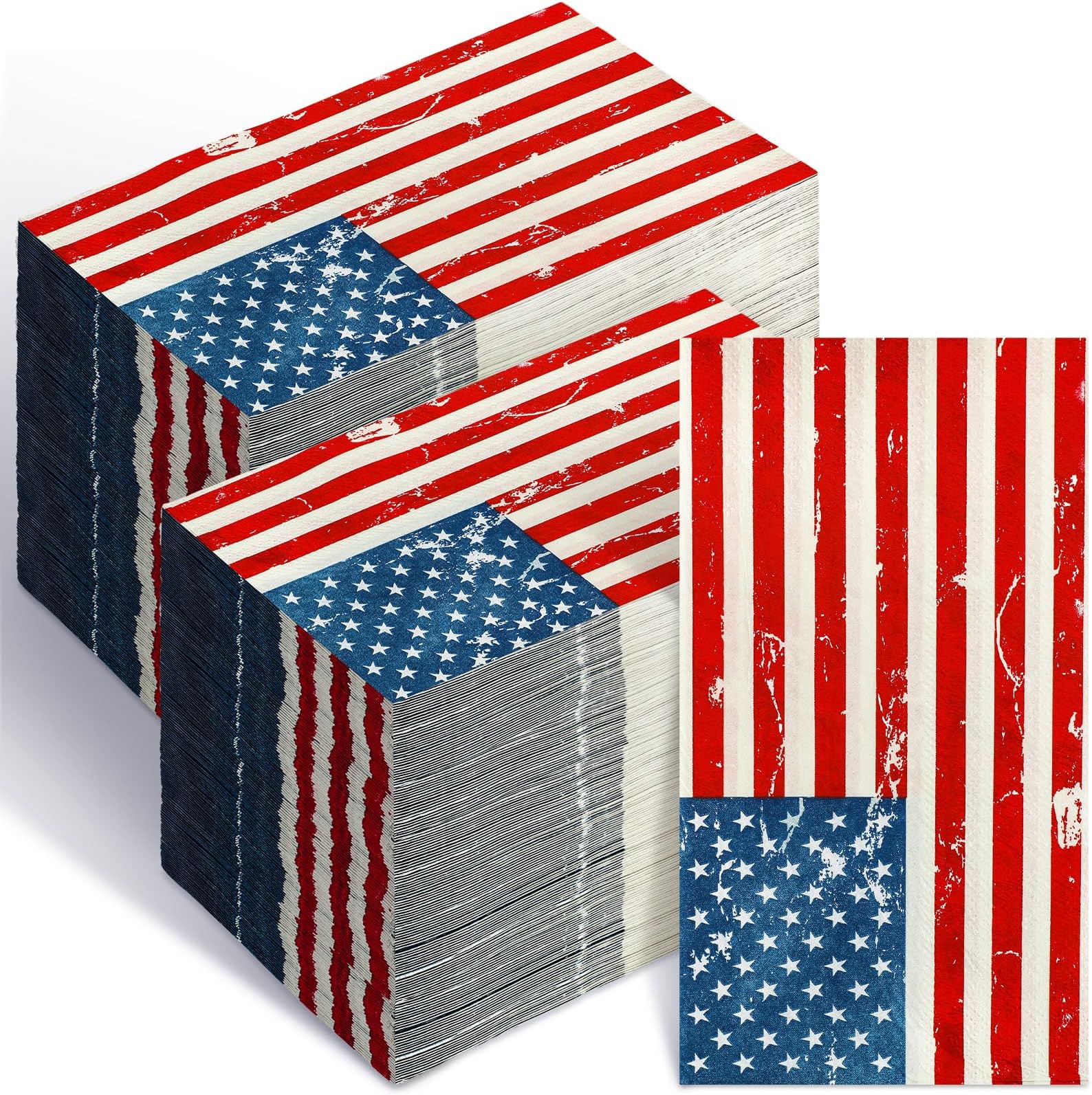 Amazon.com: AnyDesign 200Pcs Patriotic Guest Napkins American Flag ...