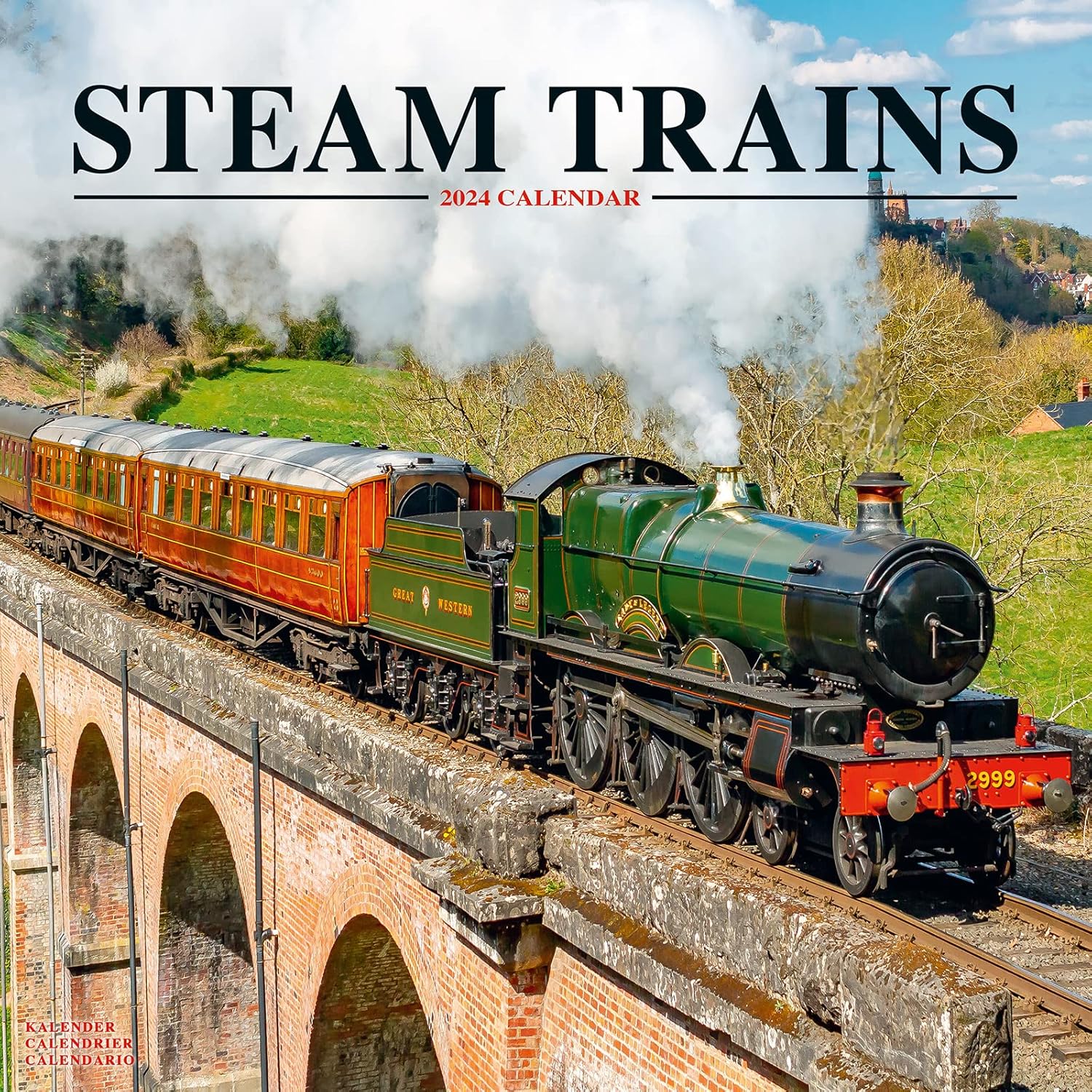 Steam Trains Calendar 2024 Square Trains Wall Calendar - 16 Month ...