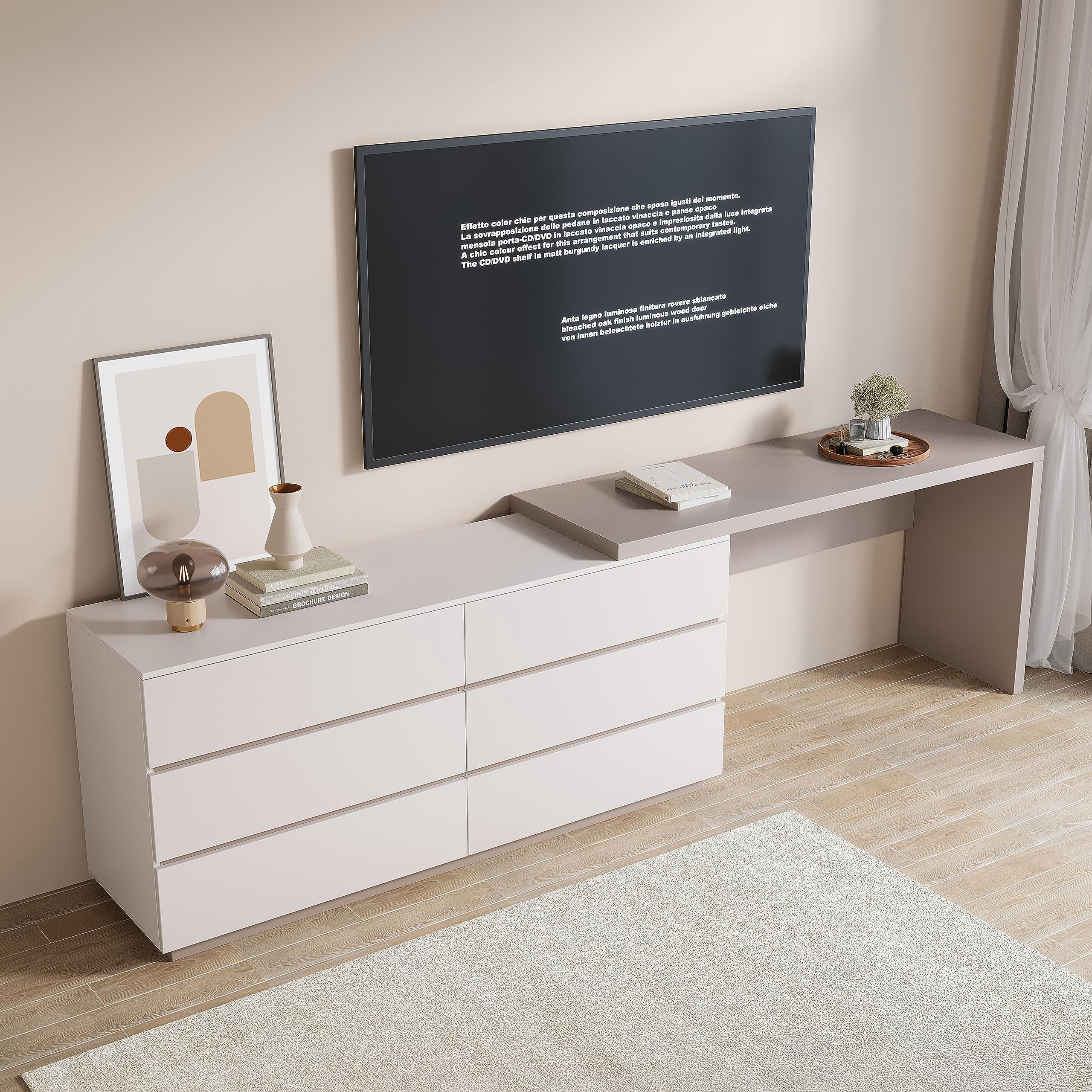 Amazon.com: Trroec 97.63" L Shape Desk with 51" File Cabinet, Corner ...