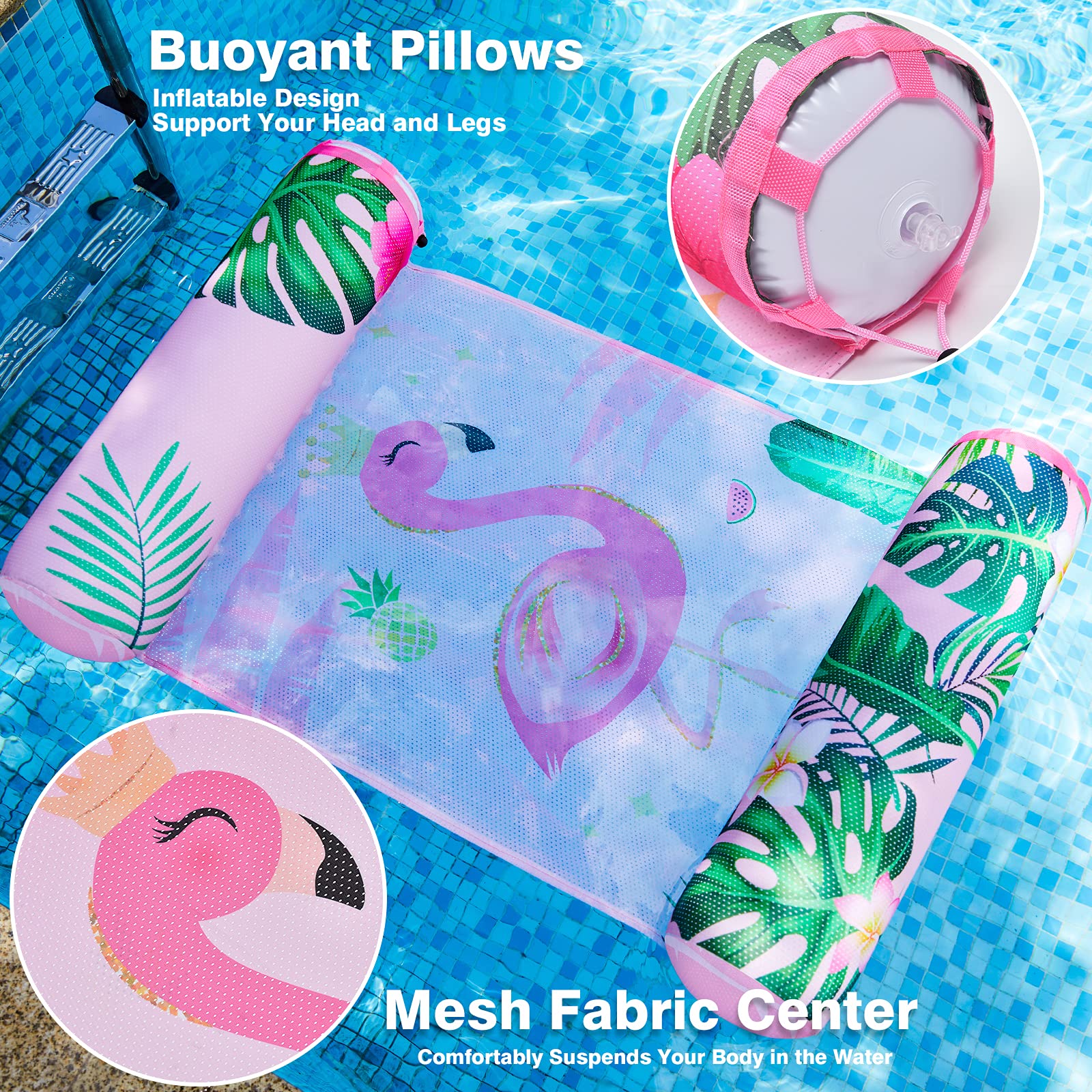 Snapklik.com : Pineapple Flamingo 2 Pack Pool Hammocks - Multi-Purpose ...