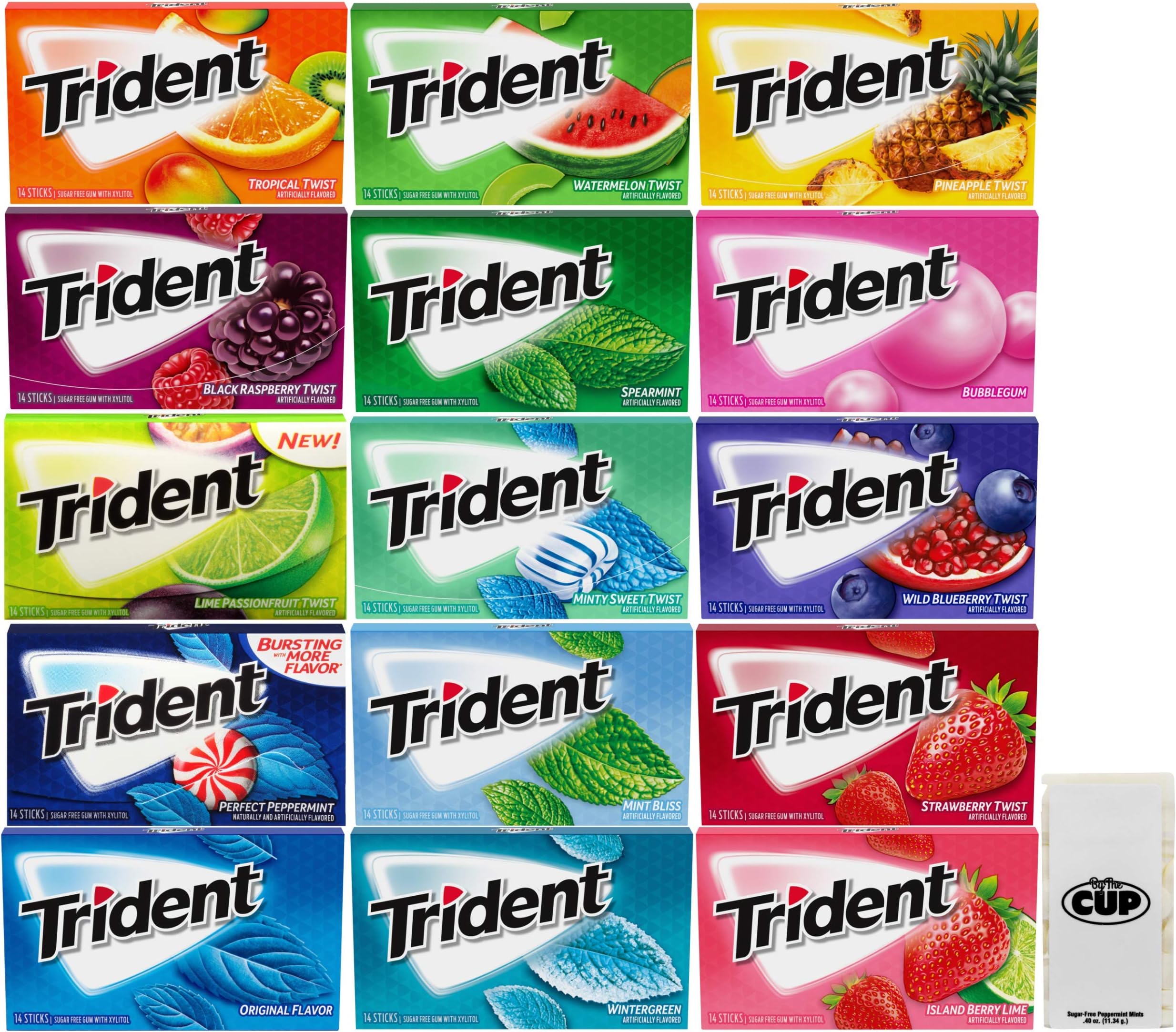 Amazon.com: TRIDENT Surtido de chicles sin azúcar, paquete de 16 (16 ...