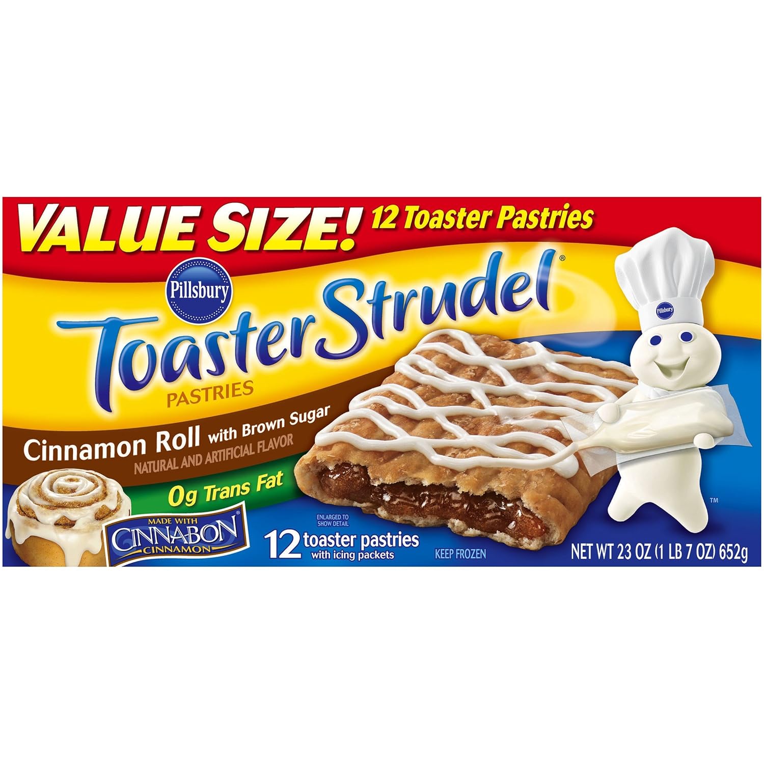 Amazon.com: Pillsbury Toaster Strudel Cinnamon Roll Toaster Pastries ...