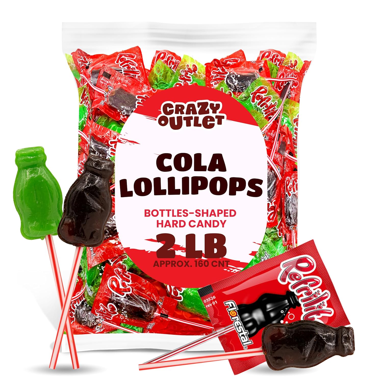 Amazon.com : Cola Bottles Lollipops - 2 Pound Bulk Pack (60 Count ...