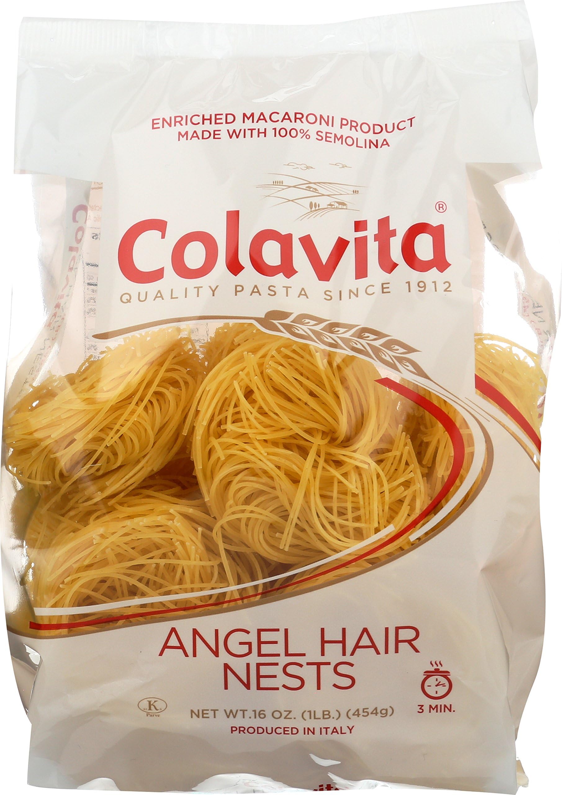 Amazon.com : Colavita Capellini Nest(Angel Hair Pasta), 16-Oz, Pack of ...