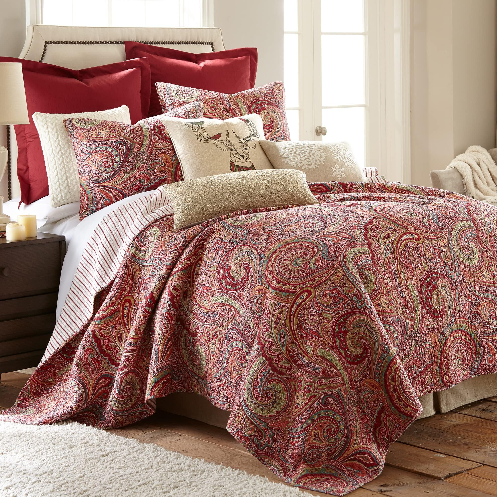 Amazon.com: Levtex Home - Spruce Coral Quilt Set - King/Cal King Quilt ...