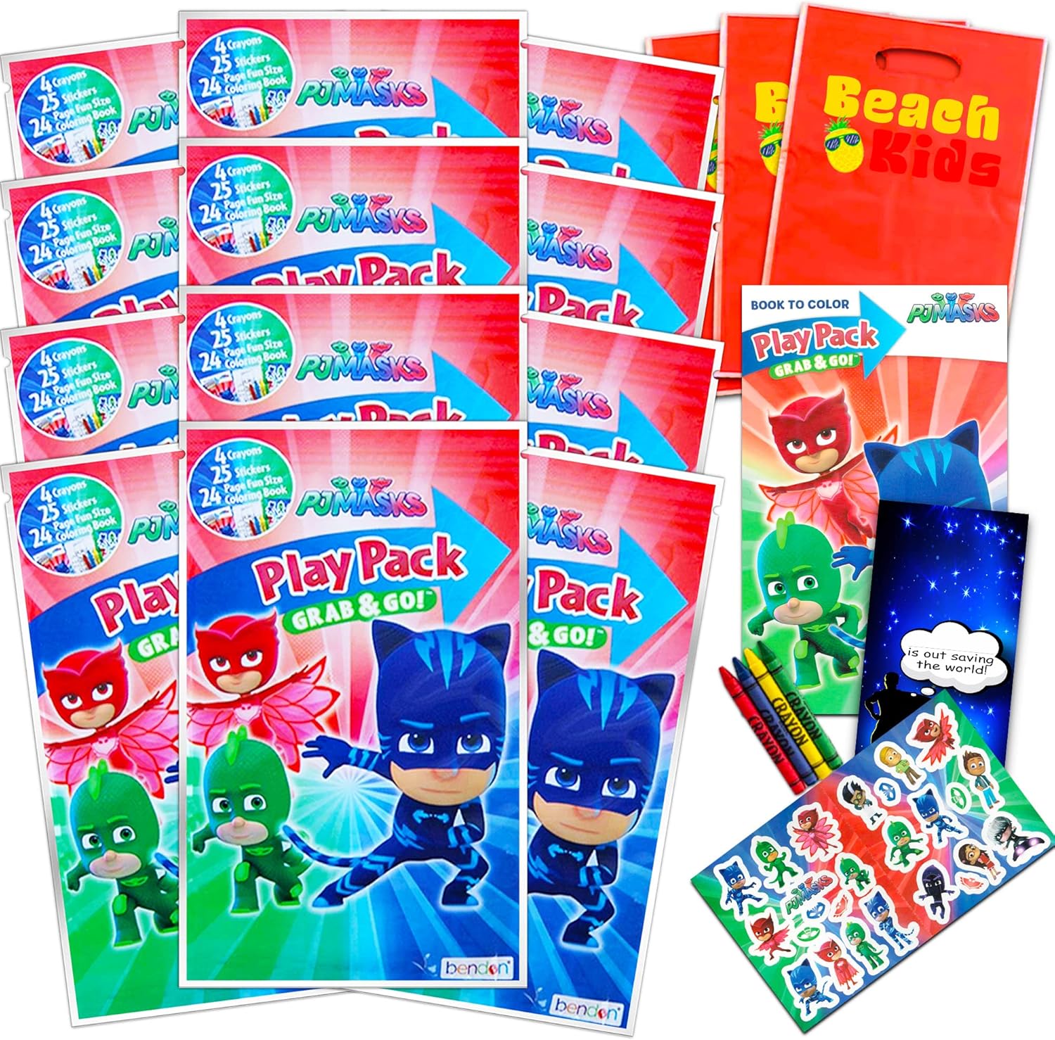 Amazon.com: PJ Masks Party Favors Pack ~ Bundle of 12 PJ Masks Play ...