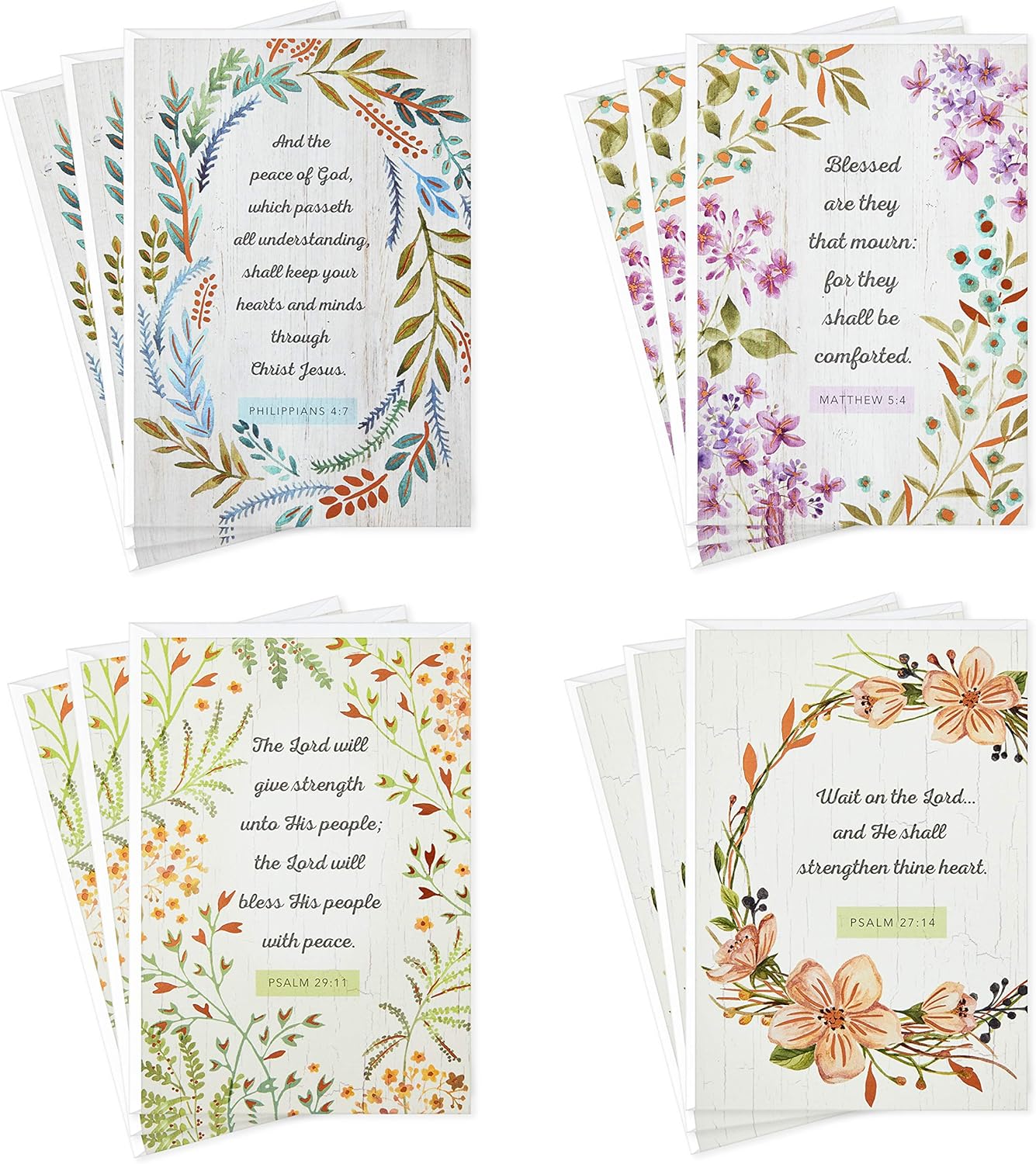 DaySpring Assorted Religious Sympathy Cards, Floral Wreaths (12 Cards ...