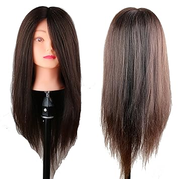 Amazon.com: Dreambeauty Mannequin Training Head 50% Human Hair ...