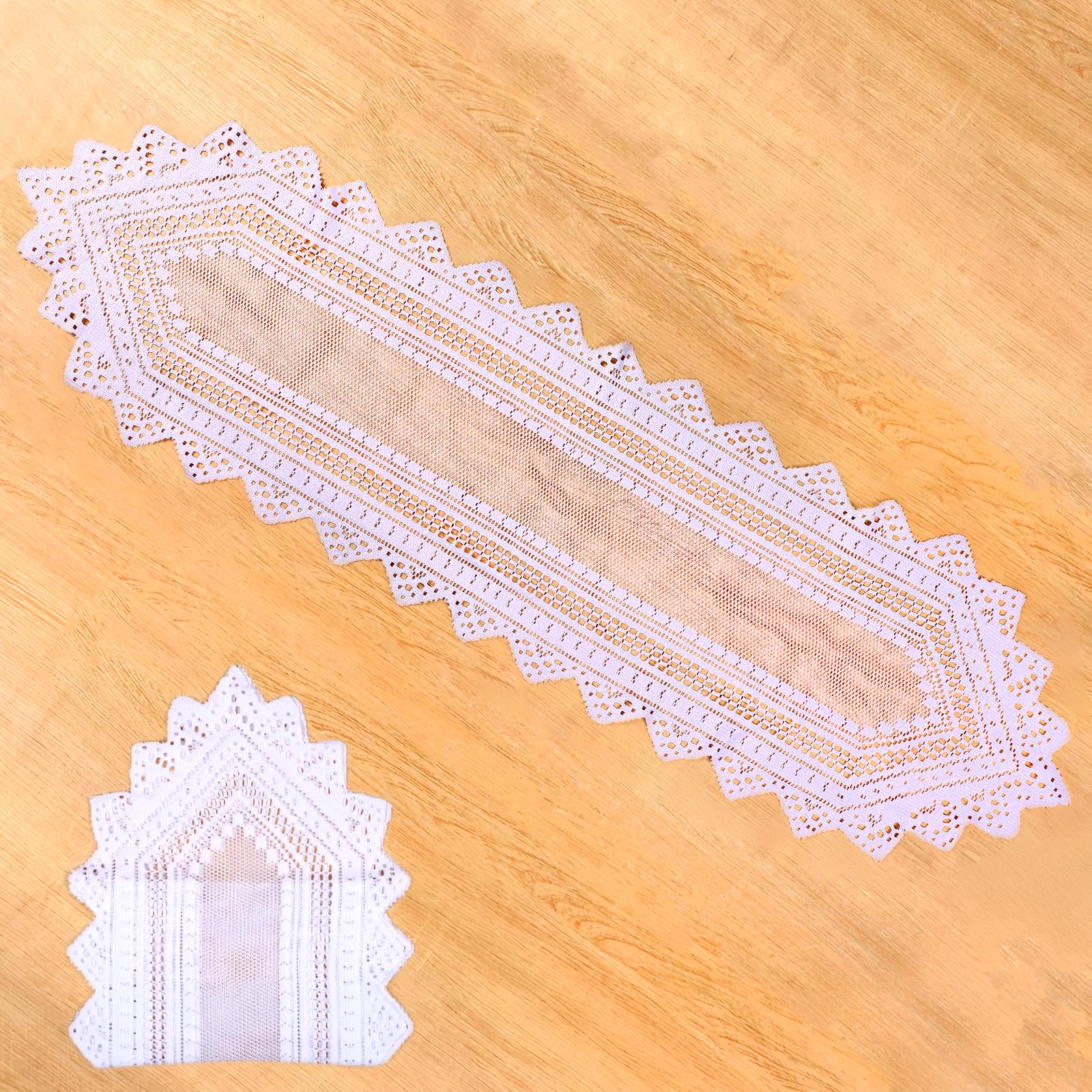 Amazon.com: 2 Pack White Lace Table Runners 13" X 45", Elegant Lace ...